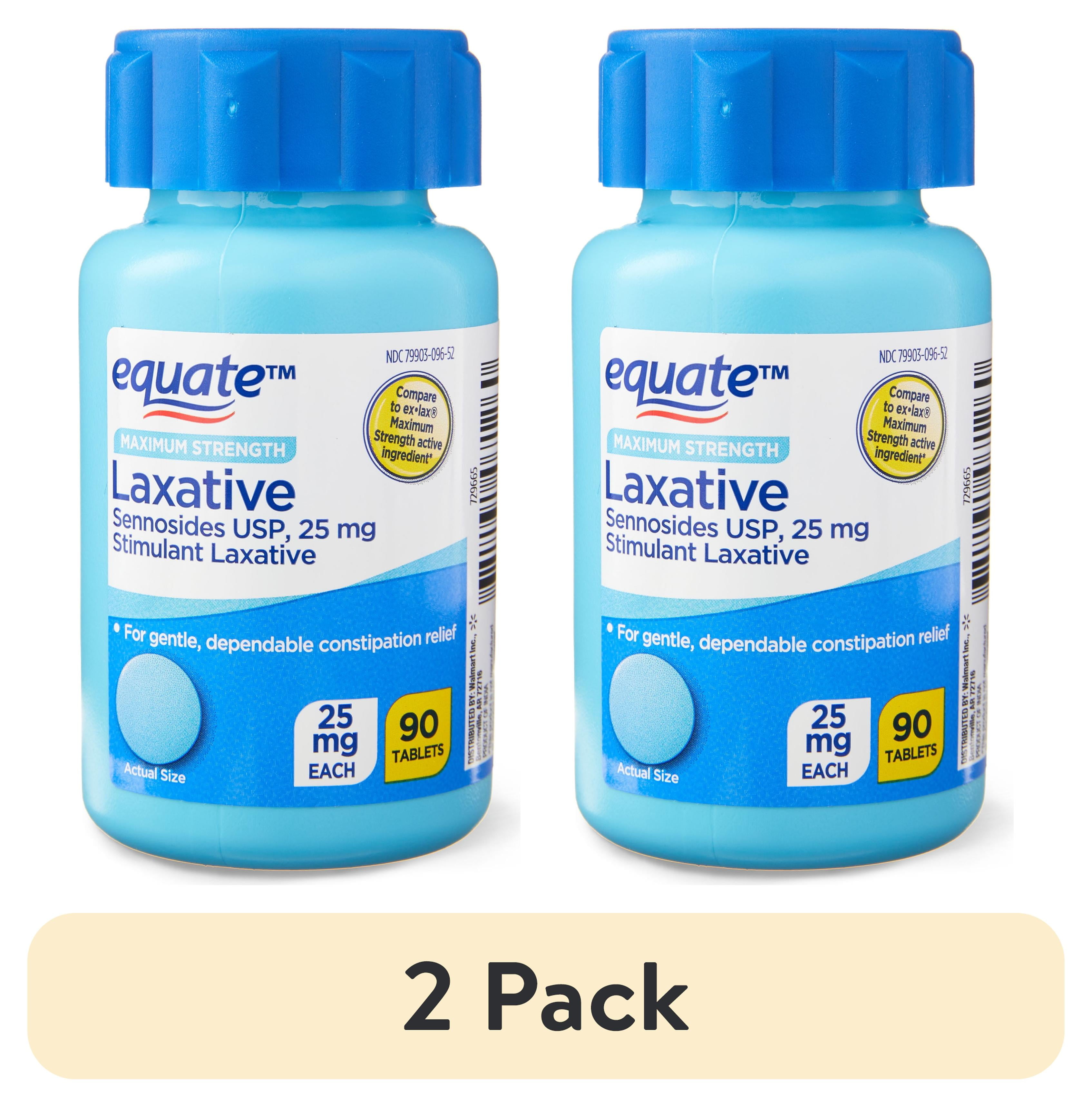 (2 pack) Equate Maximum Strength Sennosides Laxative Tablets for ...
