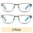 (2 pack) Equate Men's Miller Bluelight Spring Hinge Rectangular Reading ...