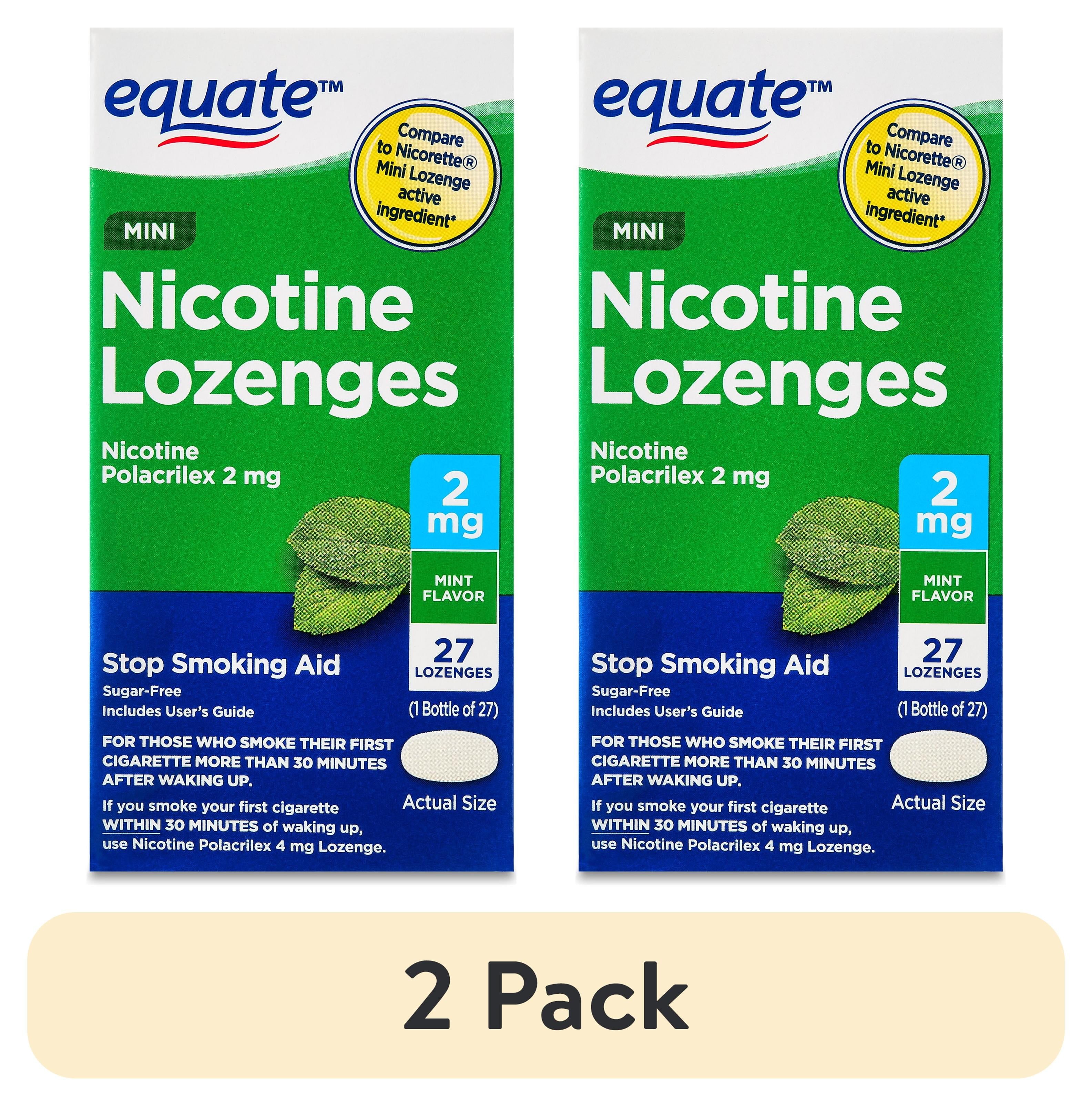 (2 pack) Equate Mini Nicotine Polacrilex Lozenges, Stop Smoking Aid, 2 ...