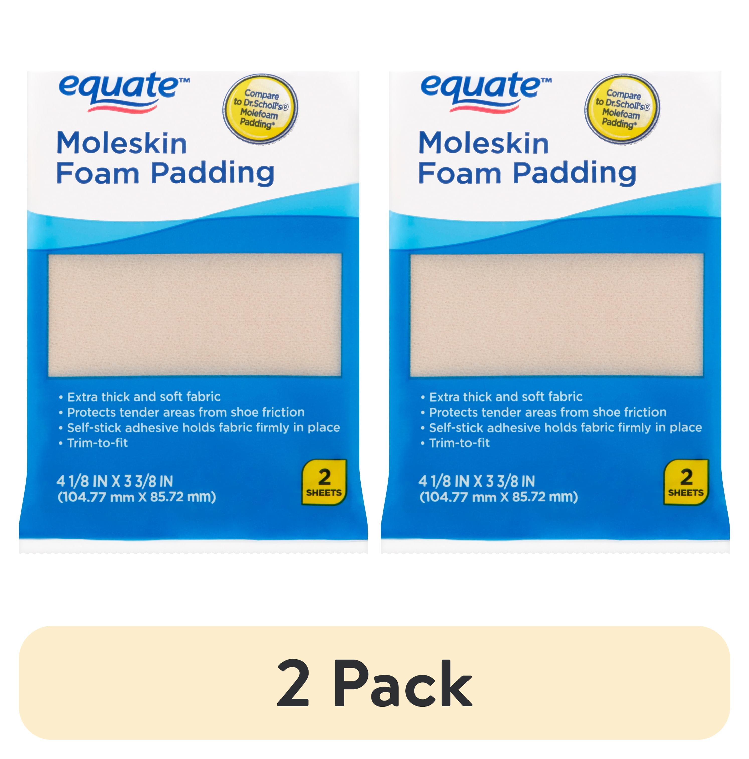 (2 pack) Equate Moleskin Foam Padding, 2 Sheets - Walmart.com