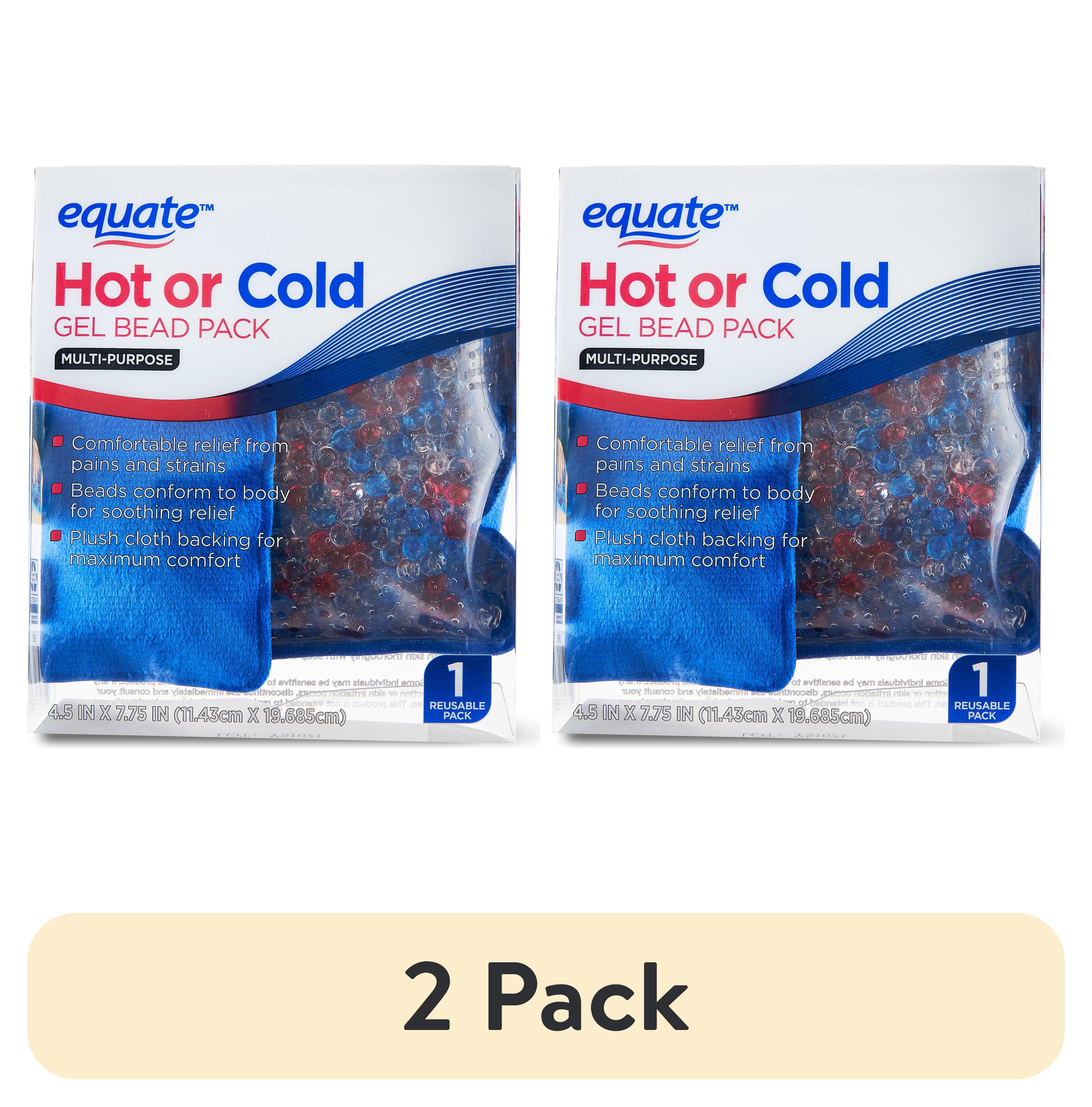 (2 pack) Equate Multi-Purpose Hot or Cold Gel Bead Pack, 4.5" x 7.75 ...