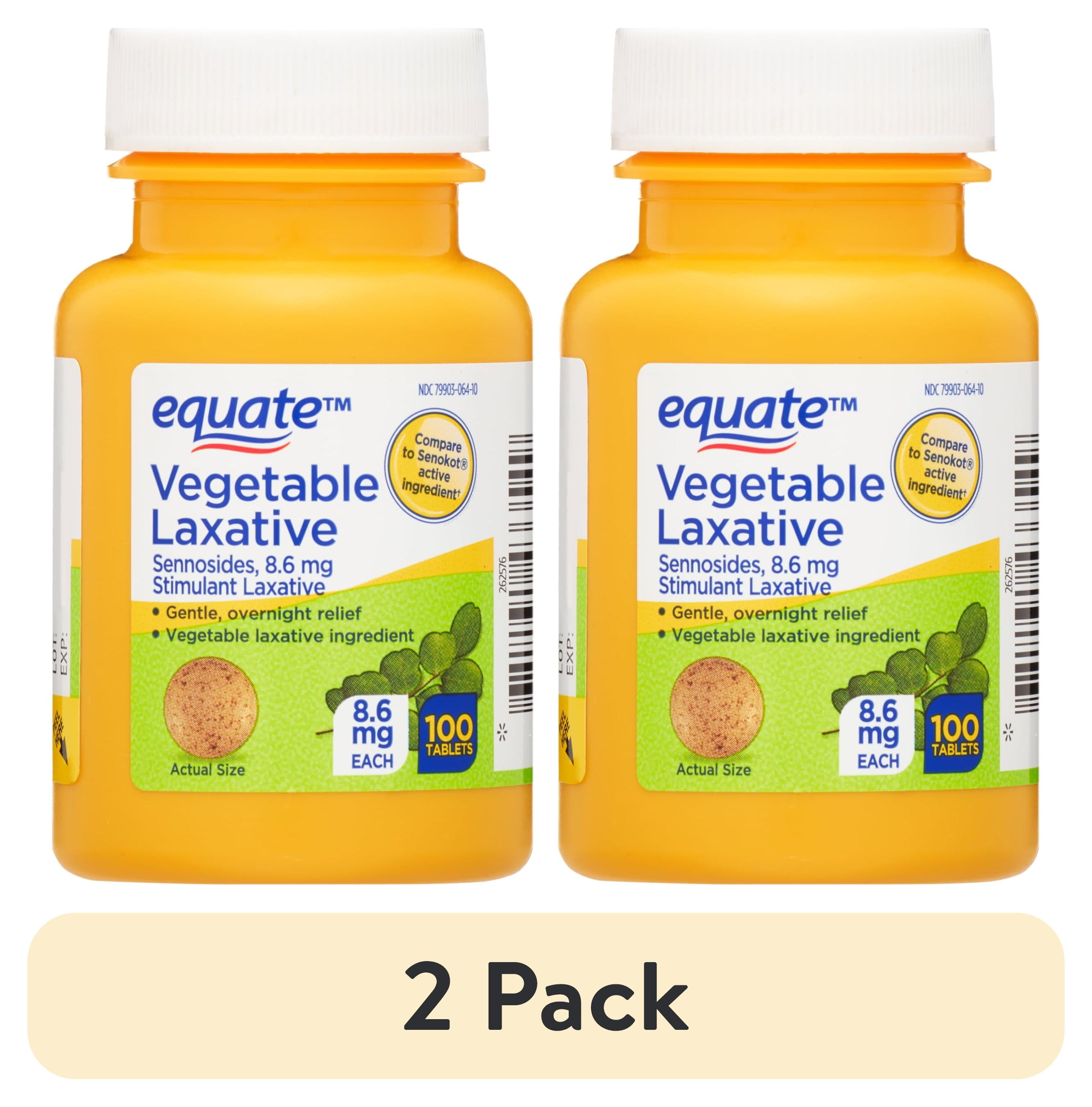 (2 pack) Equate Natural Vegetable Laxative, Sennosides Stimulant Stool ...
