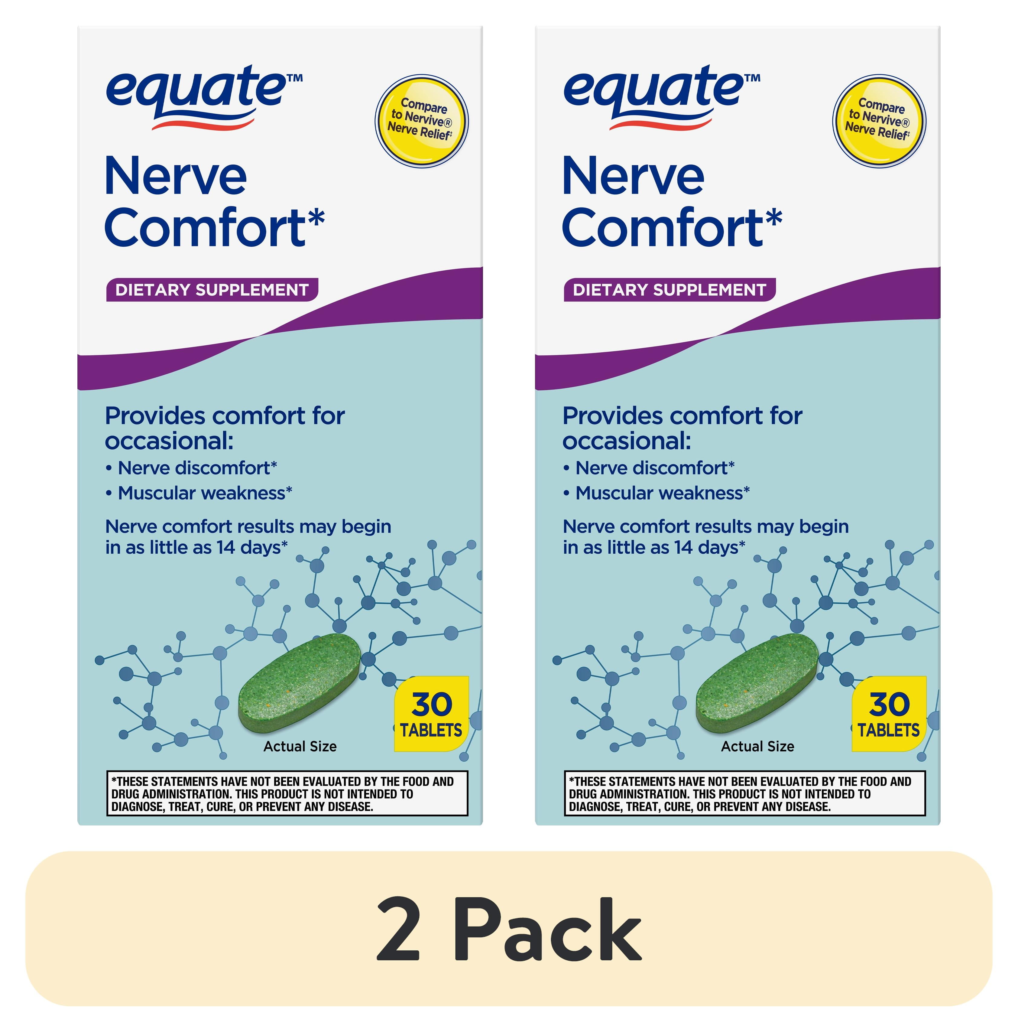 (2 pack) Equate Nerve Comfort Dietary Supplement Tablets, 30 Count ...