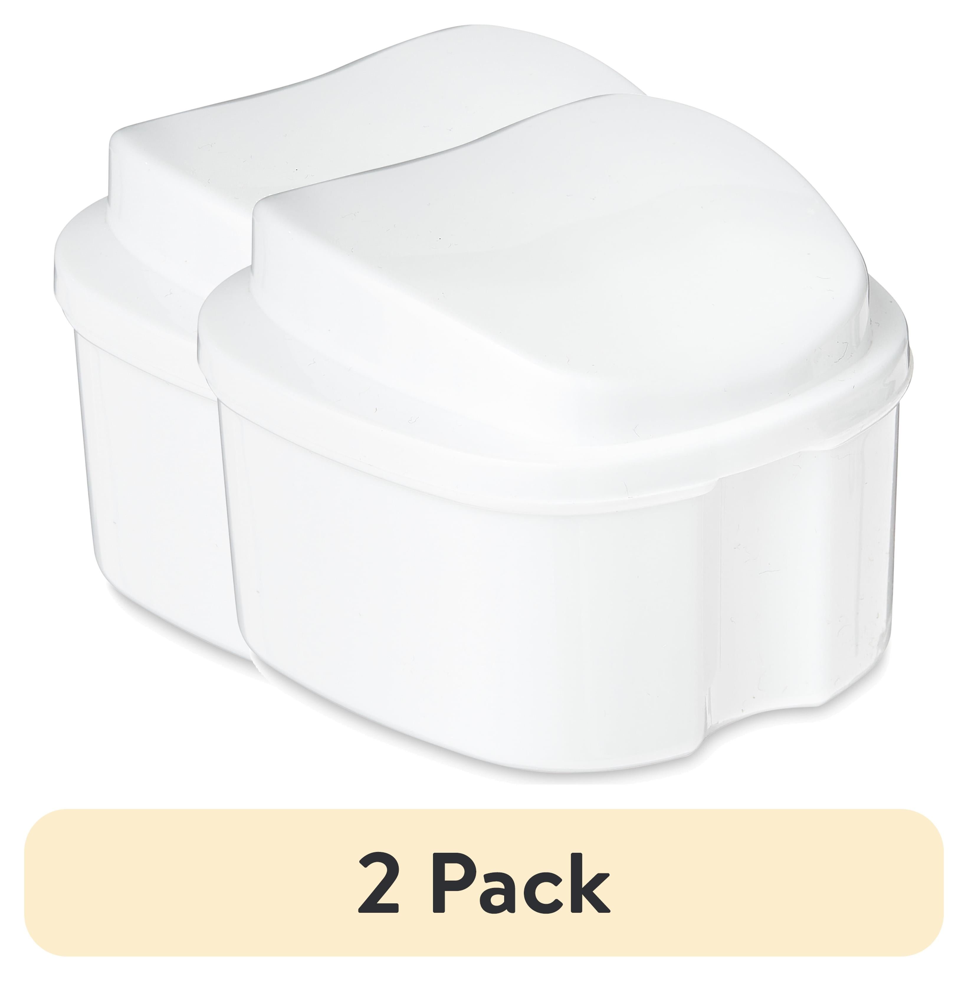 (2 pack) Equate Ortho-Dental Bath Container for Dentures Retainers and ...