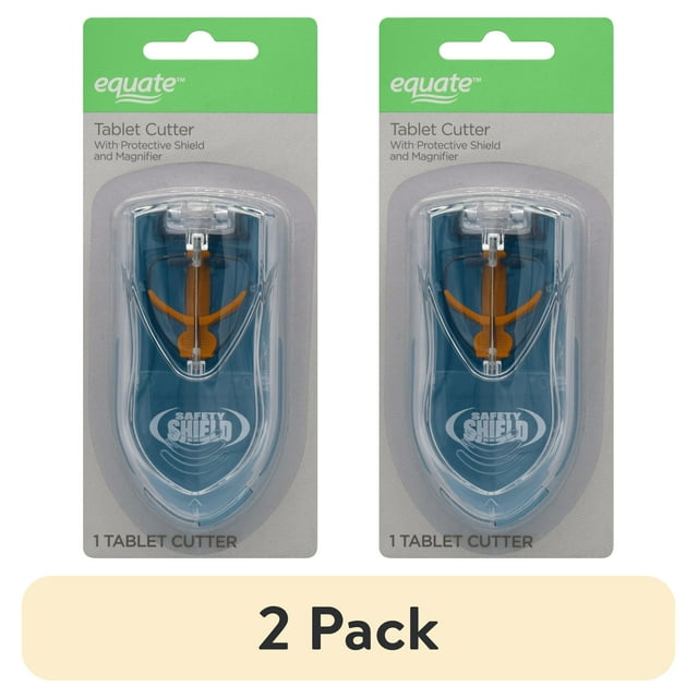 (2 pack) Equate Pill Cutter with Safety Shield & Magnifier – Plastic ...