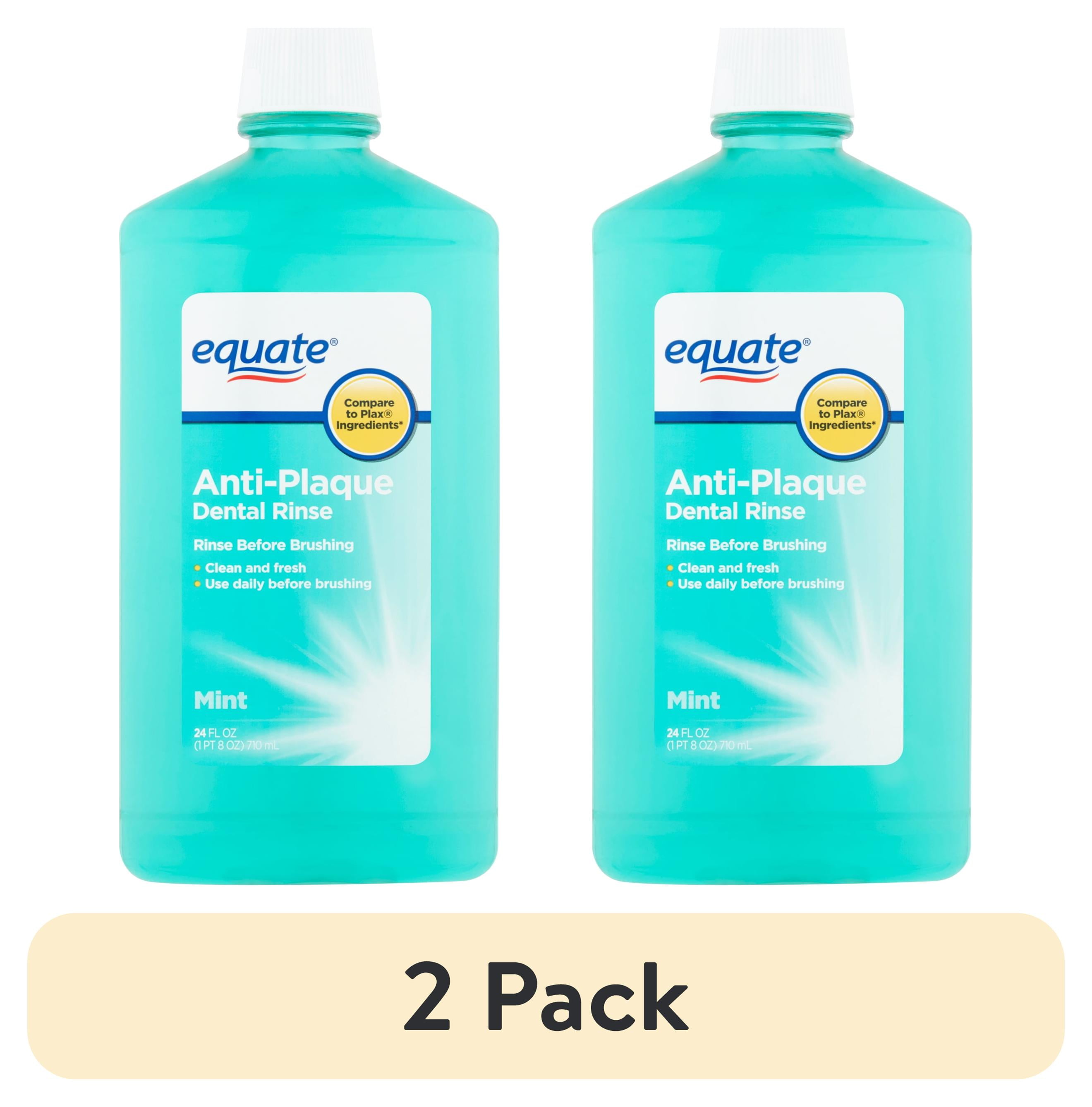 Brandclub - (2 pack) Equate Plaque Removing Mouthwash, Mint, 24 Fl oz