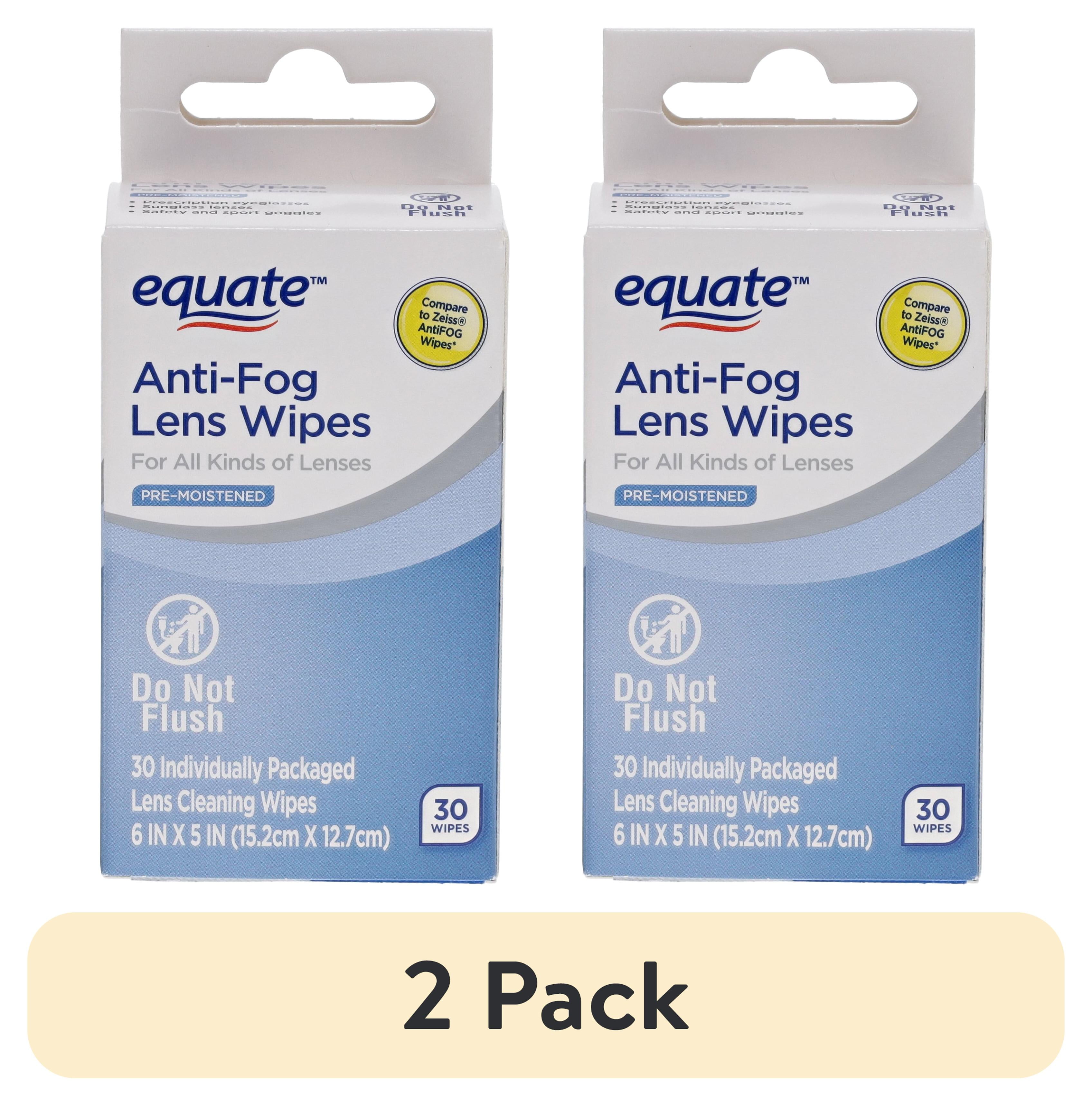 (2 pack) Equate Pre-Moistened Anti-Fog Lens Cleaning Wipes, 30 Count ...