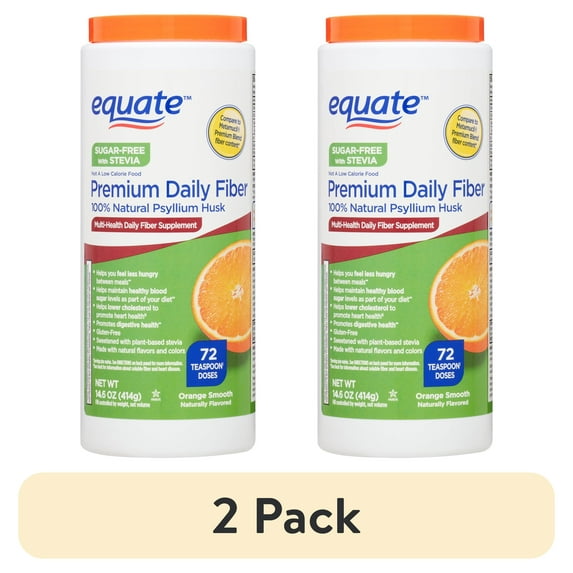 (2 pack) Equate Premium Sugar Free Daily Fiber Supplement Orange Flavor ...