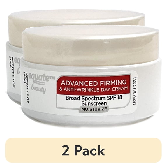 (2 pack) Equate Advanced Firming & Anti-Wrinkle Day Cream with SPF 18 ...