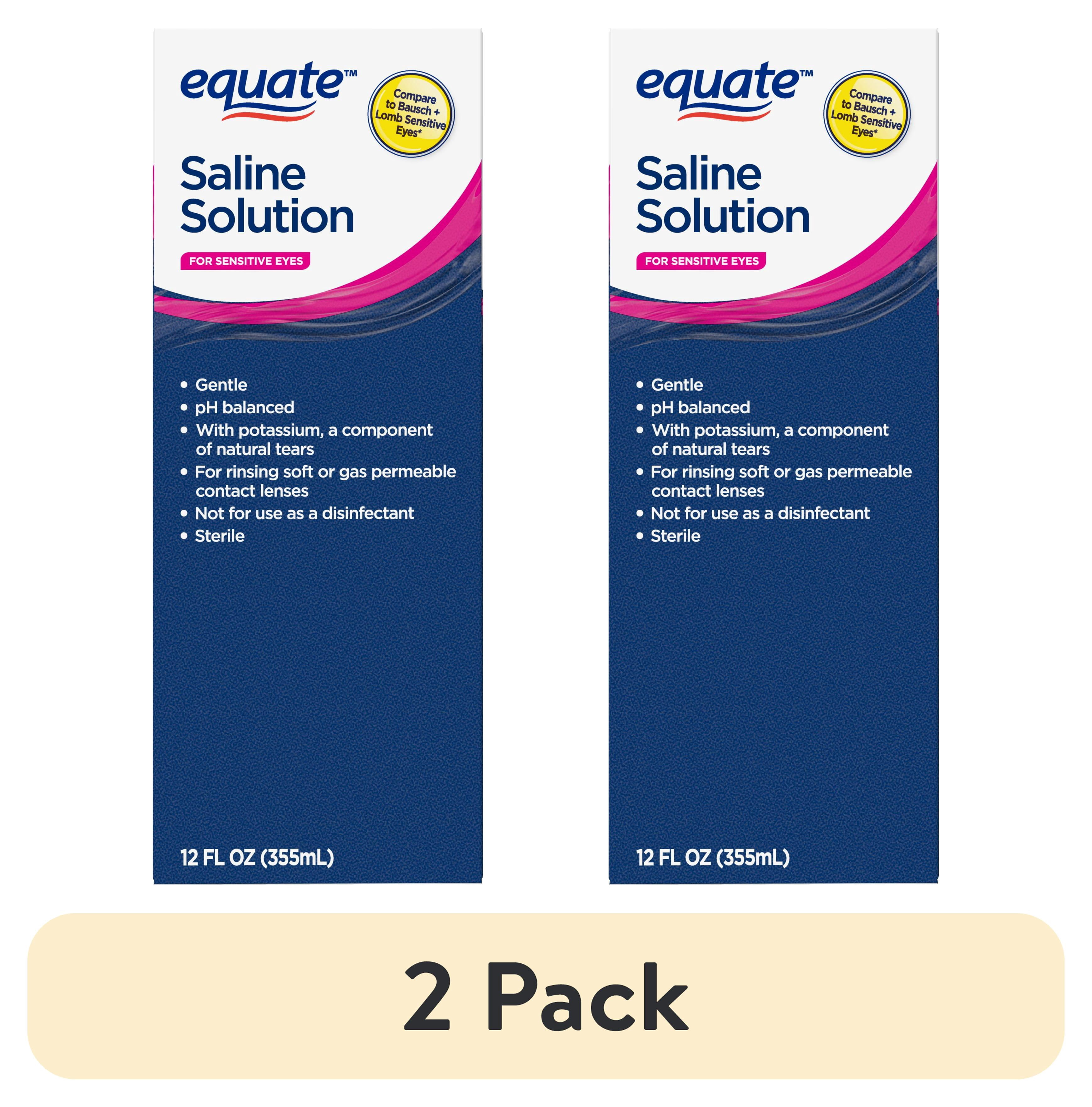 (2 pack) Equate Saline Solution for Sensitive Eyes, 12 fl oz, Compare ...