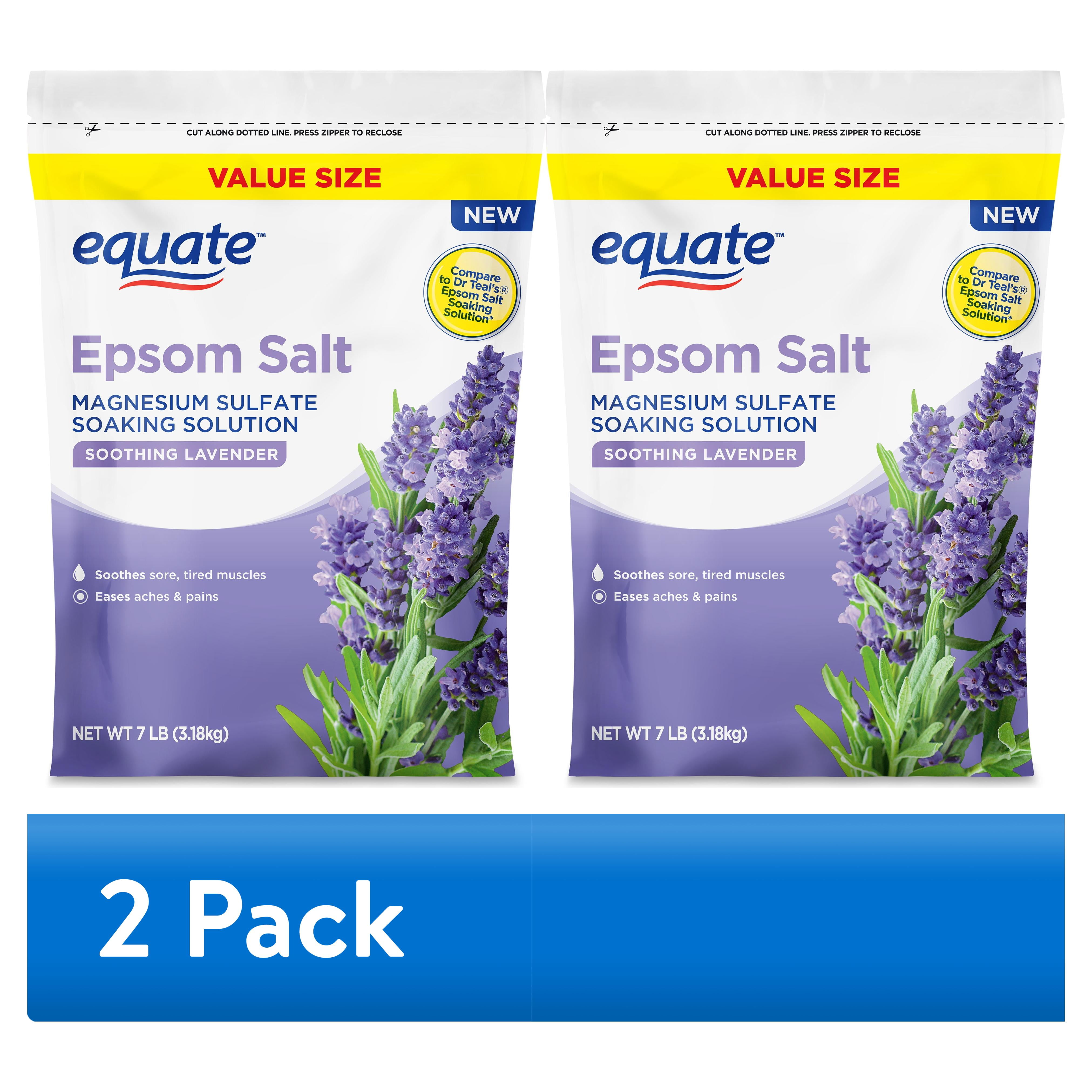 (2 pack) Equate Epsom Salt, Soothing Lavender, 7 lb, Compare to Dr Teal ...
