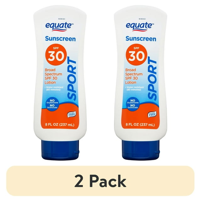 (2 pack) Equate Sport Broad Spectrum Sunscreen Lotion, SPF 30, 8 fl oz ...
