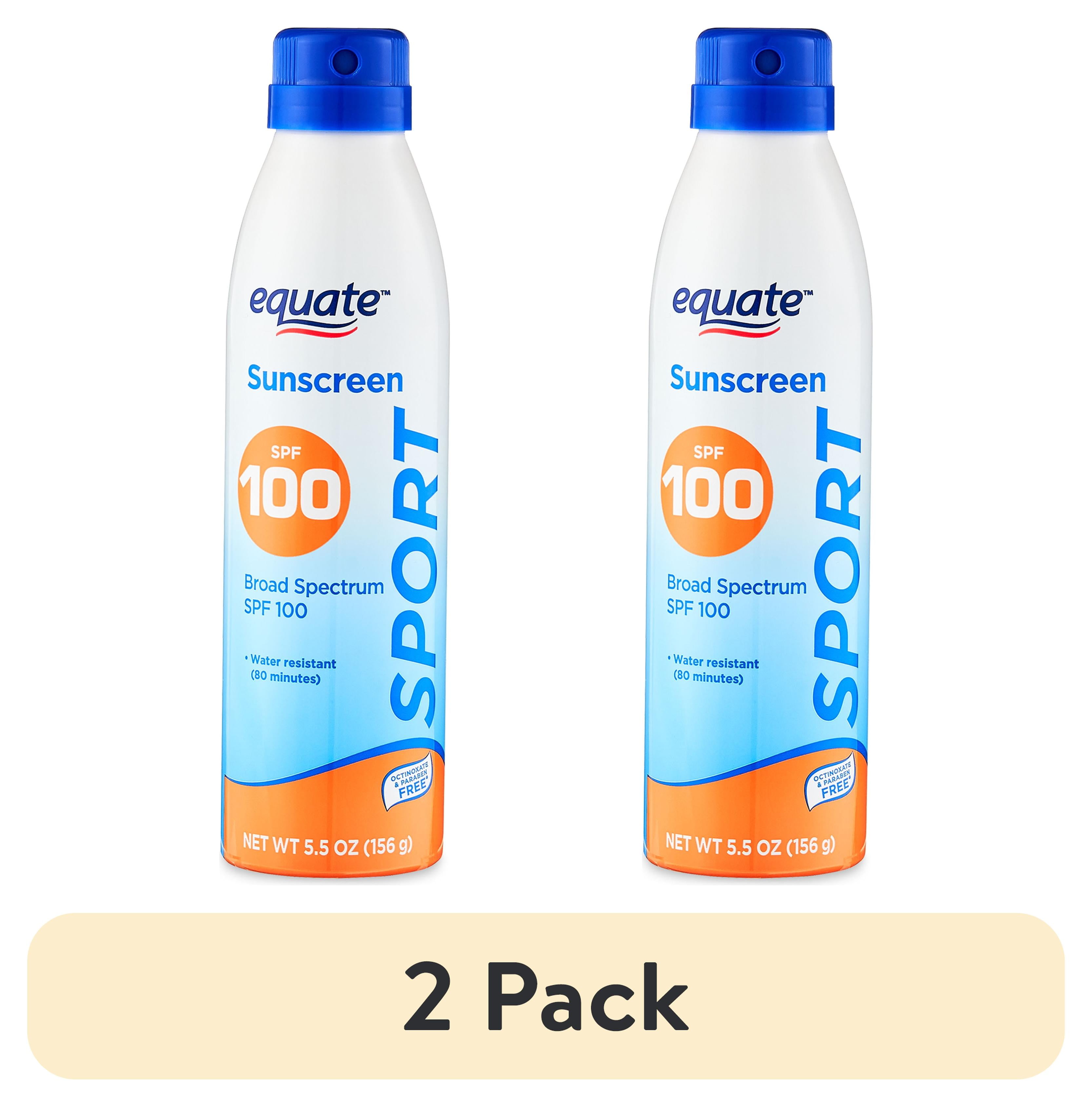 (2 pack) Equate Sport Broad Spectrum Sunscreen, SPF 100, 5.5 oz ...