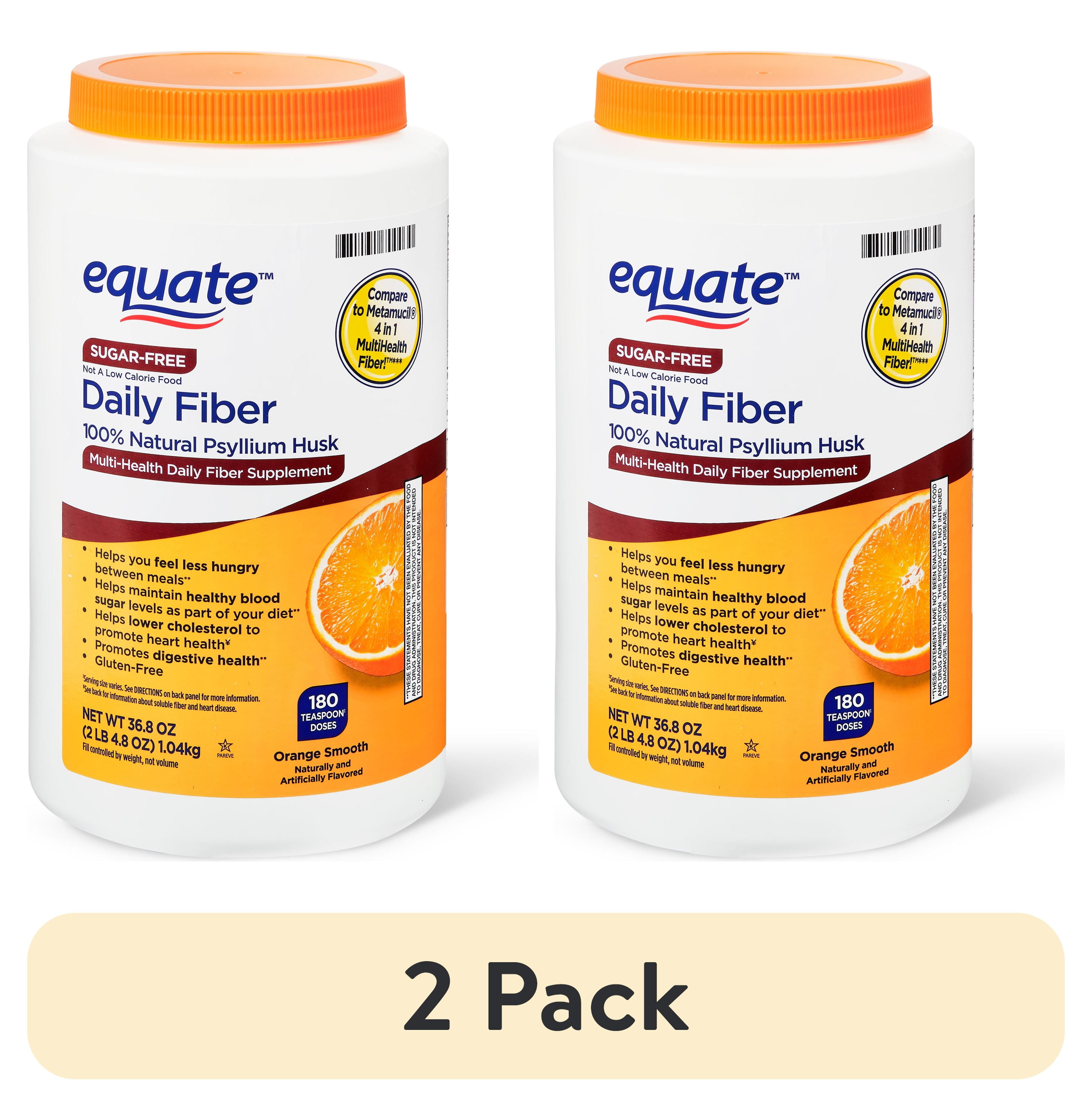 (2 pack) Equate Sugar-Free Daily Fiber Powder Orange Smooth, 36.8 oz ...