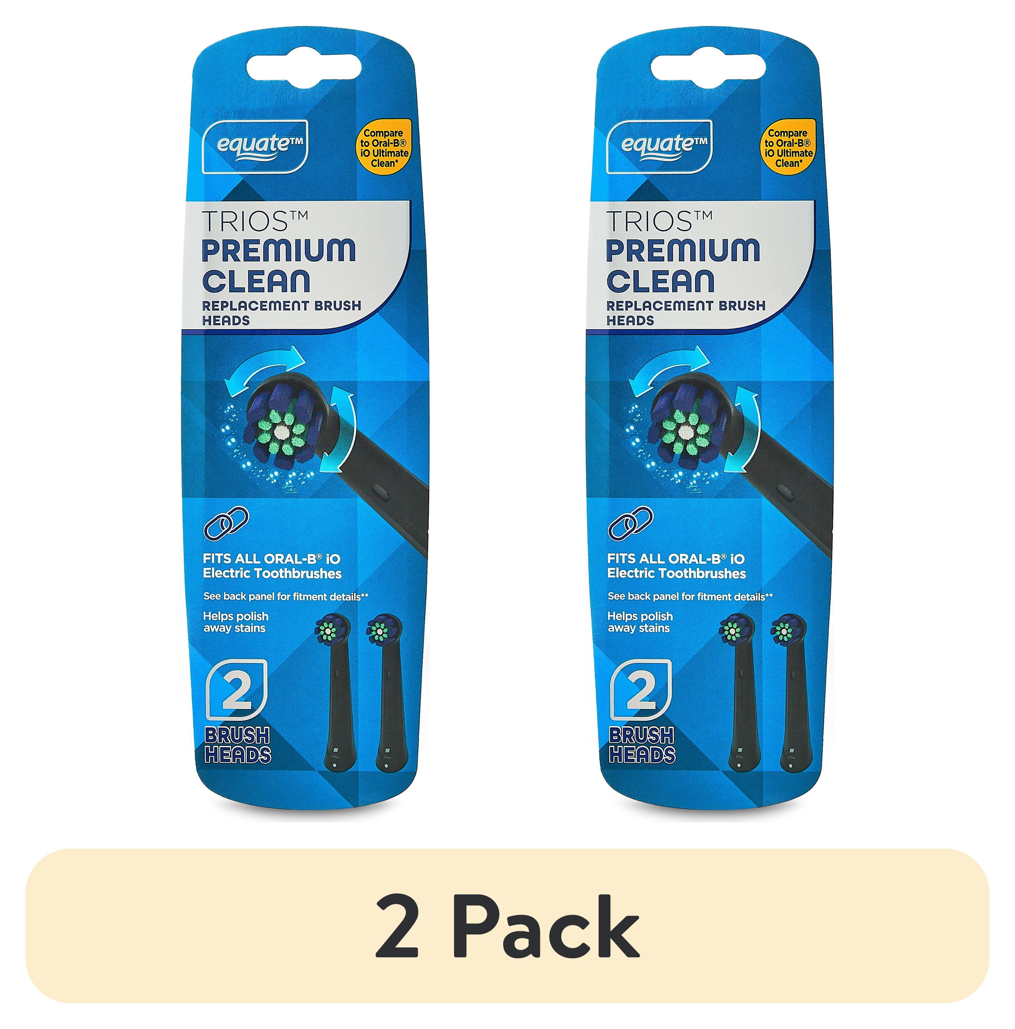(2 pack) Equate Trios Premium Clean Replacement Heads for Oral-B iO ...