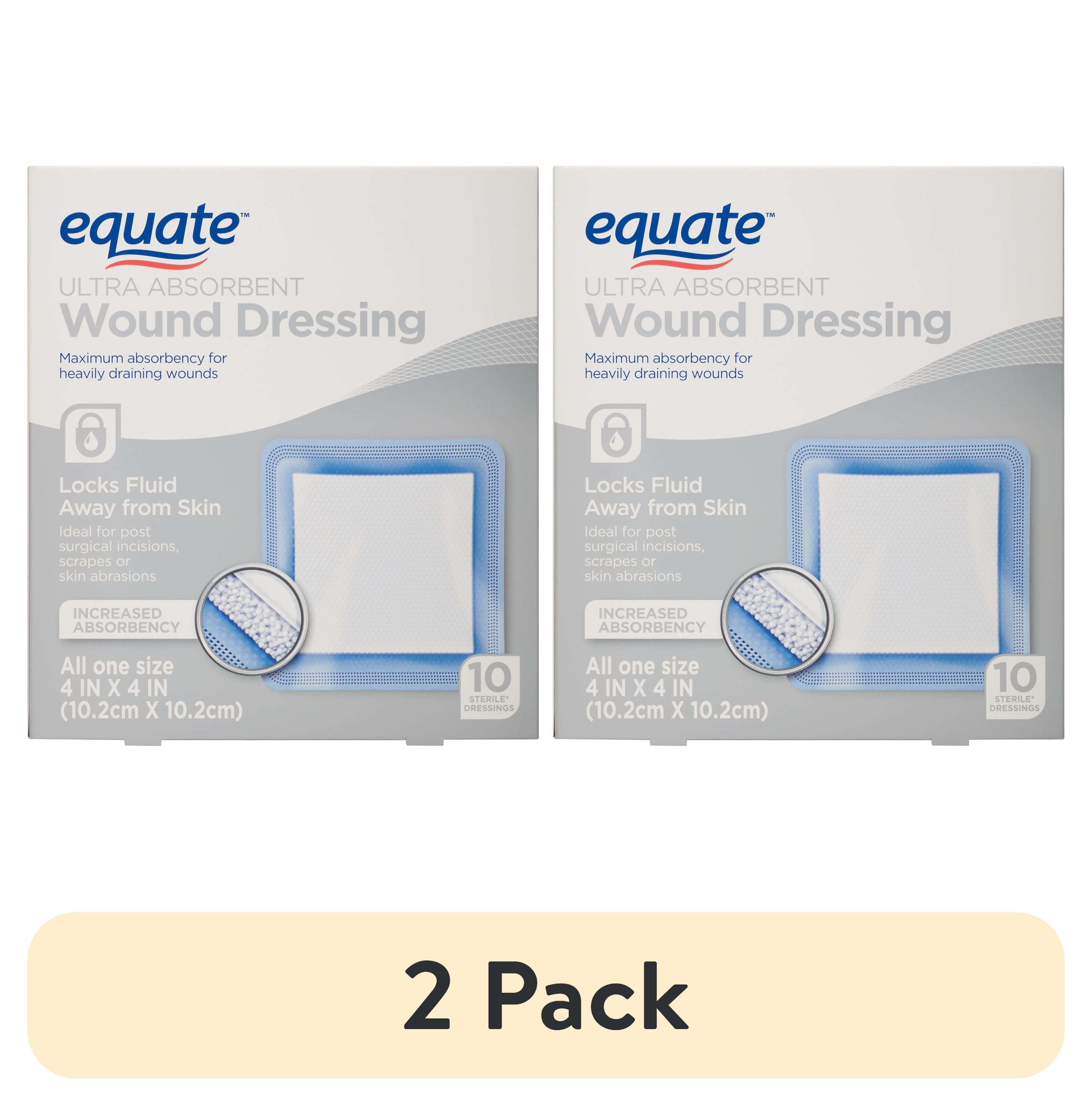 (2 pack) Equate Ultra Absorbent Wound Dressing, 10 Count - Walmart.com