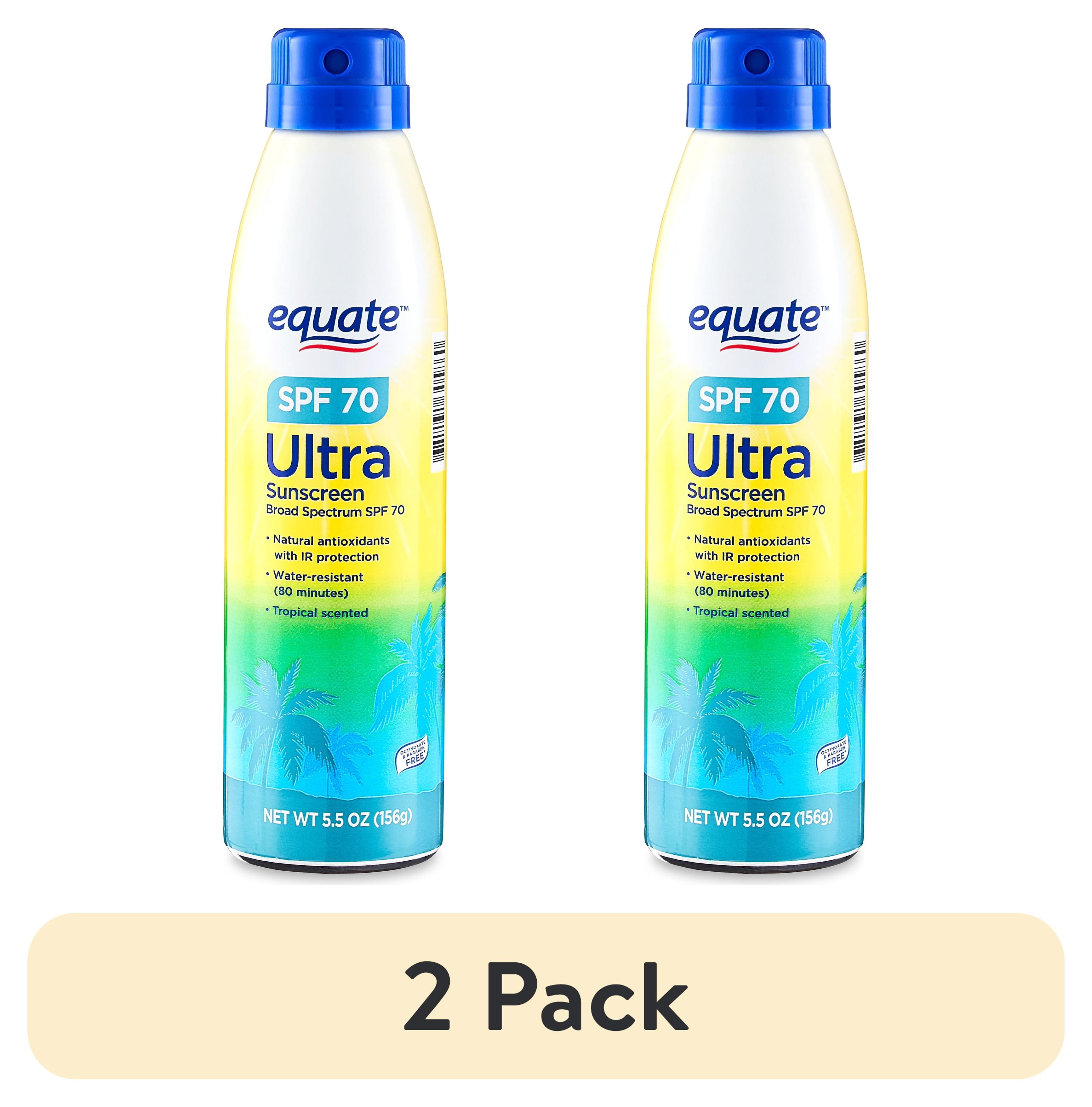 (2 pack) Equate Ultra Broad Spectrum Sunscreen Spray, SPF 70, 5.5 oz - Walmart.com