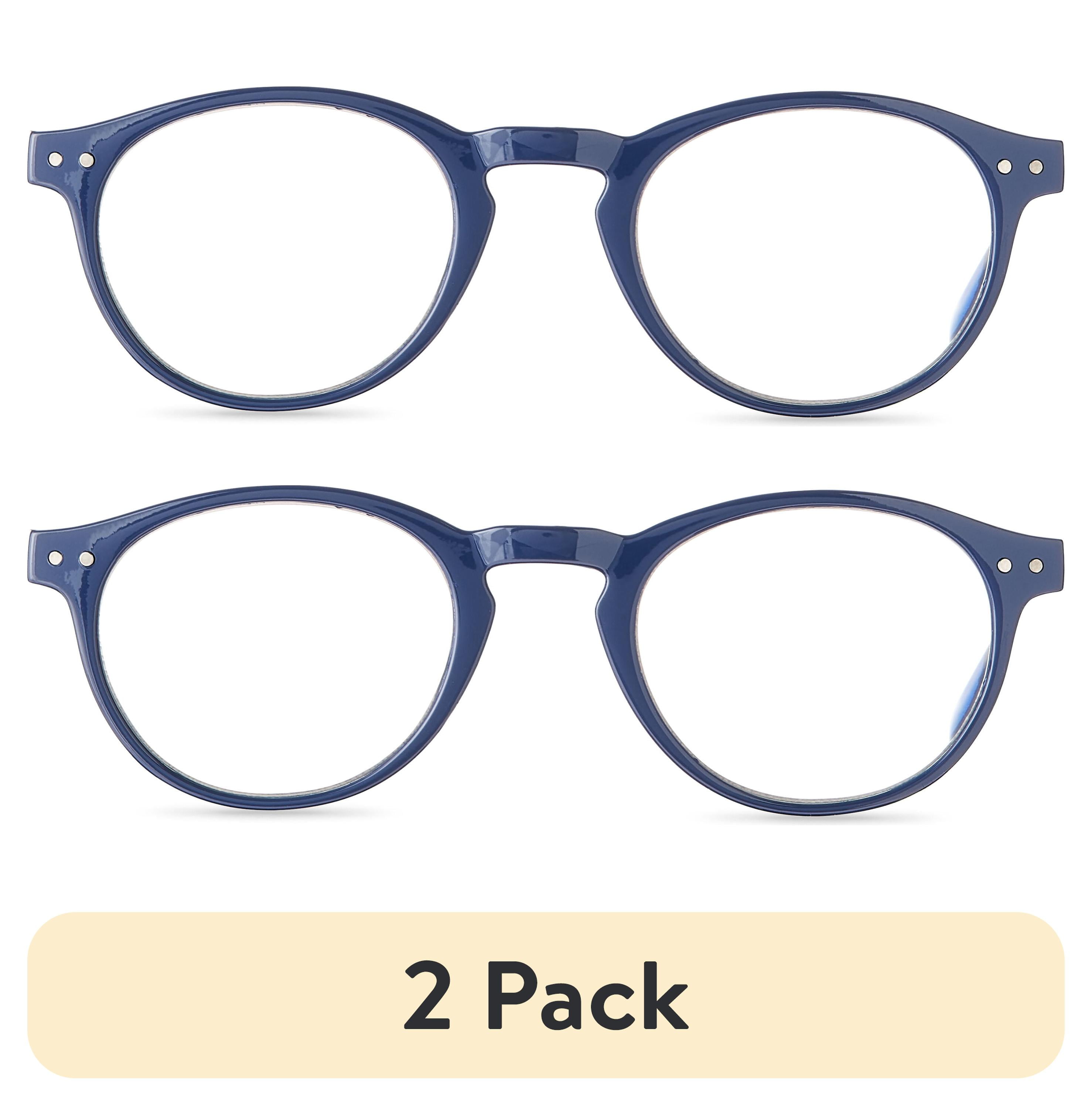 (2 pack) Equate Unisex Kai Bluelight Reading Glasses with Case, Navy, +1.75 - Walmart.com