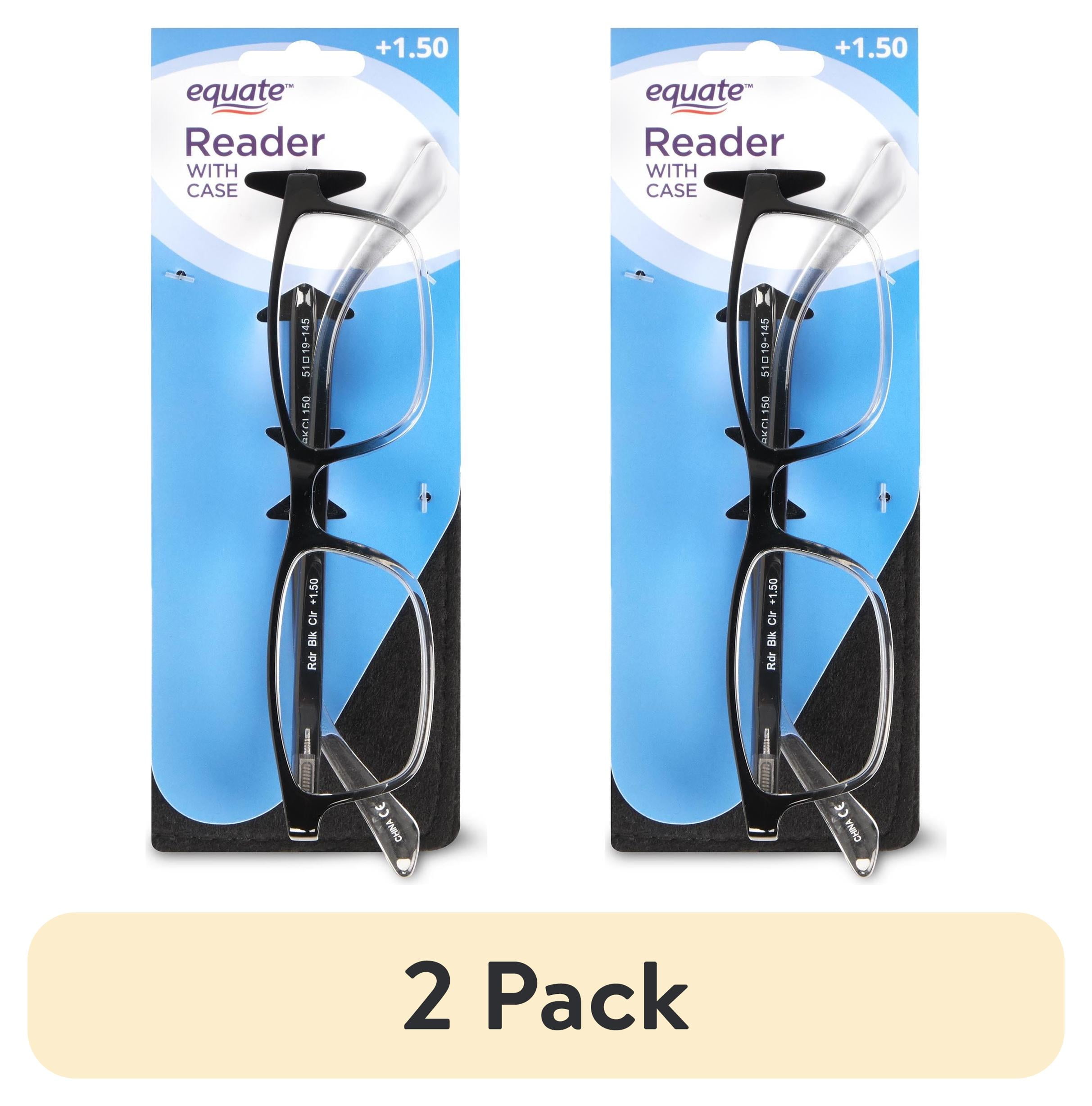 (2 pack) Equate Unisex Reading Glasses, Full Rim Style, Plastic Lens ...