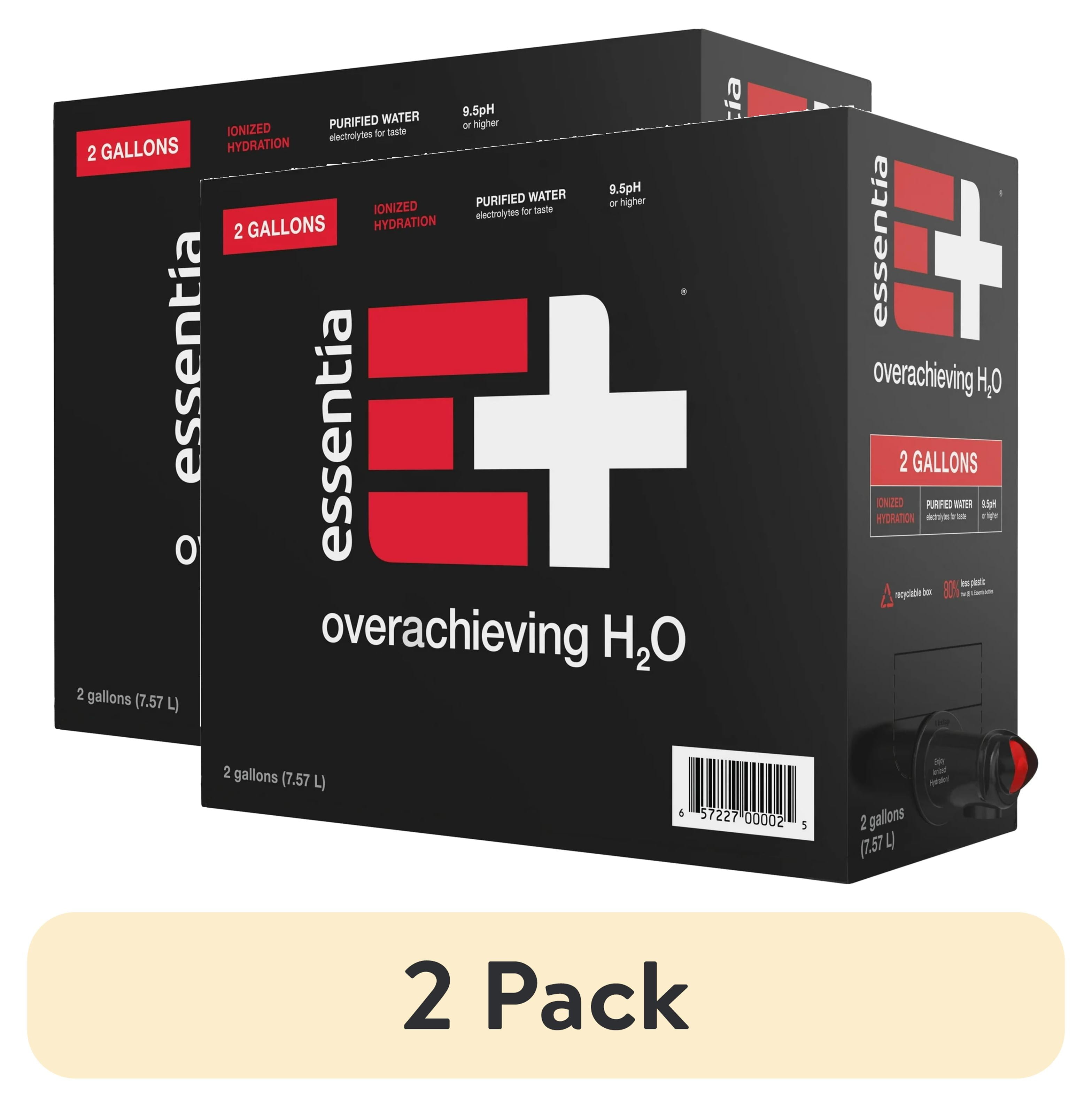 (2 pack) Essentia Water, Ionized Alkaline Water, 2 Gallon Box - Walmart.com