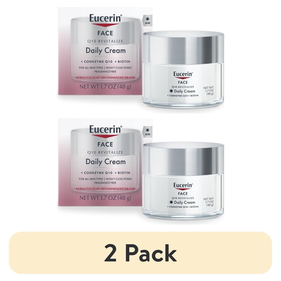 (2 pack) Eucerin Q10 Anti-Wrinkle Daily Face Cream with Coenzyme Q10 ...