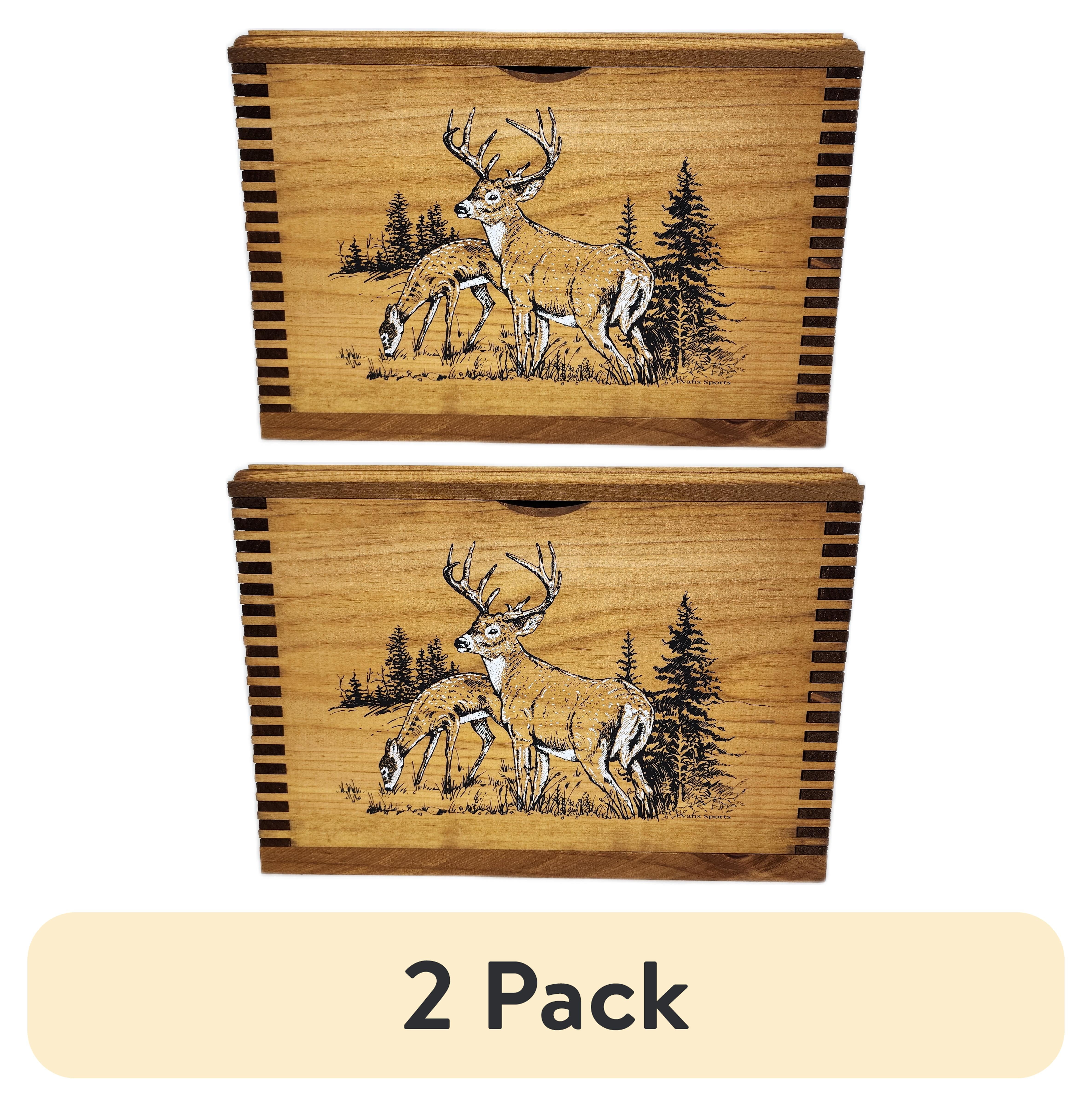 Free Shipping! Evans Sports Wooden Ammo Storage Box with Deer Scene ...