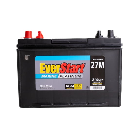 (2 pack) EverStart Platinum AGM Marine Deep Cycle Battery, Group 27M ...