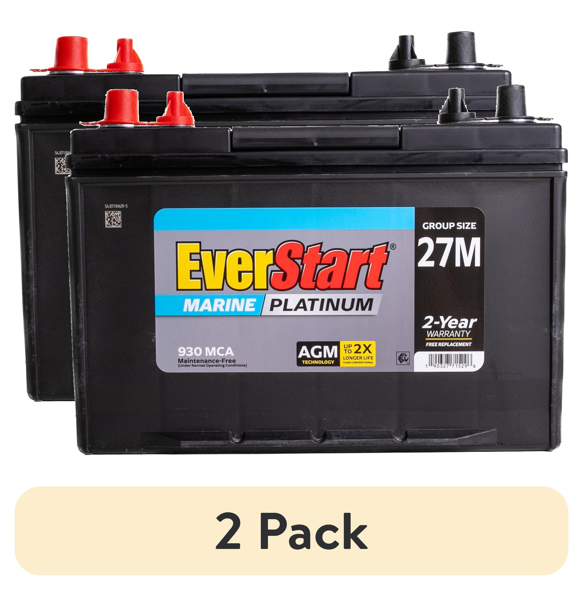 (2 pack) EverStart Group 27 Marine AGM Battery - Walmart.com