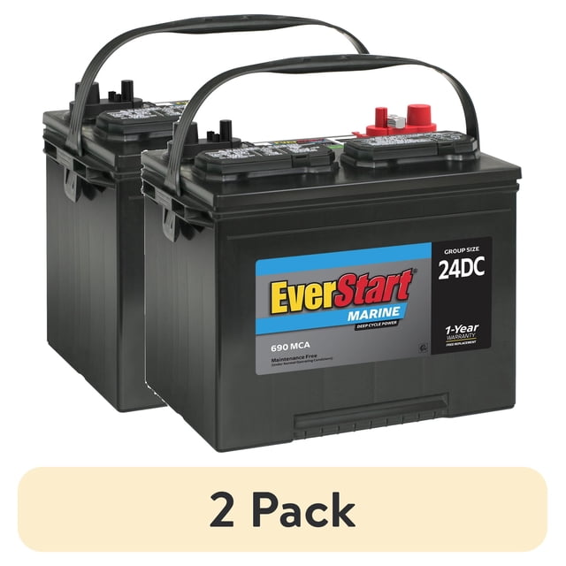 (2 pack) EverStart Lead Acid Marine & RV Deep Cycle Battery, Group Size ...