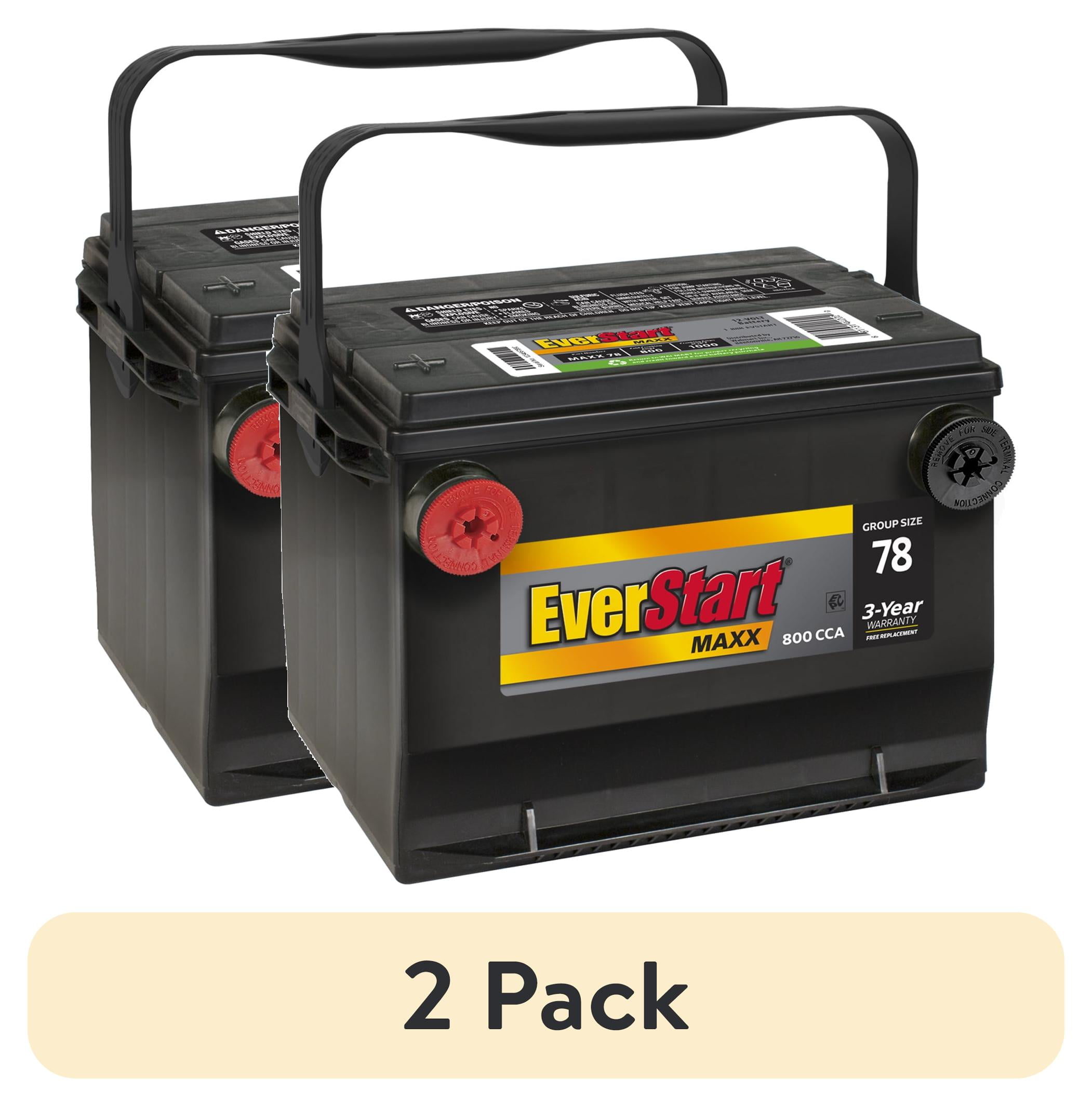 (2 pack) EverStart Maxx Lead Acid Automotive Battery, Group Size 78 12 ...