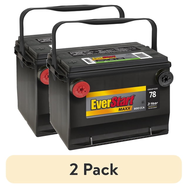 (2 pack) EverStart Maxx Lead Acid Automotive Battery, Group Size 78 12 ...
