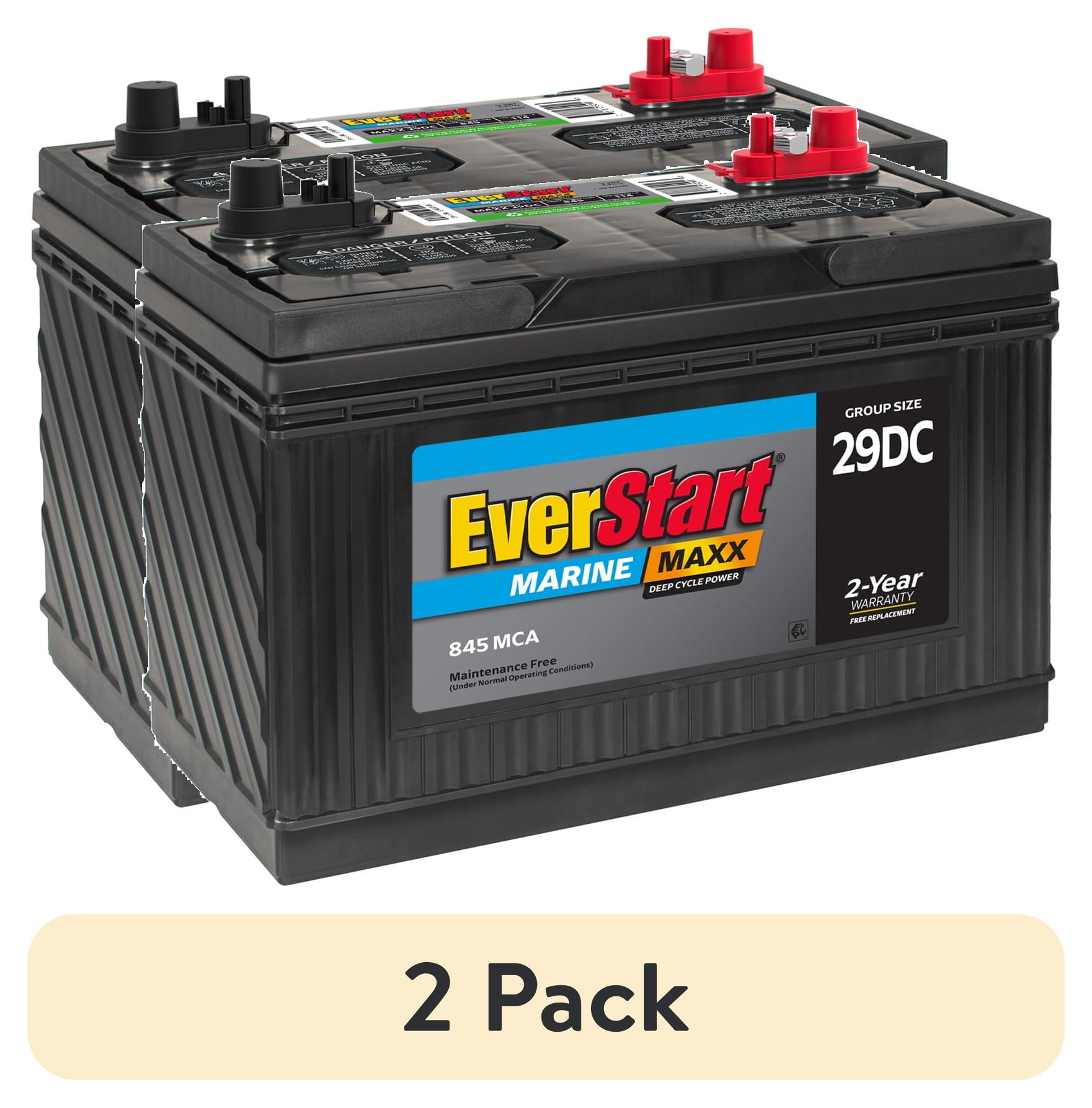 (2 pack) EverStart Maxx Marine Battery, Group Size 29DC 12 Volt, 845 ...