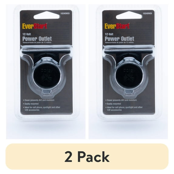 (2 pack) EverStart Plus Auto Auxiliary Dual 12 Volt Power Outlet, Black ...