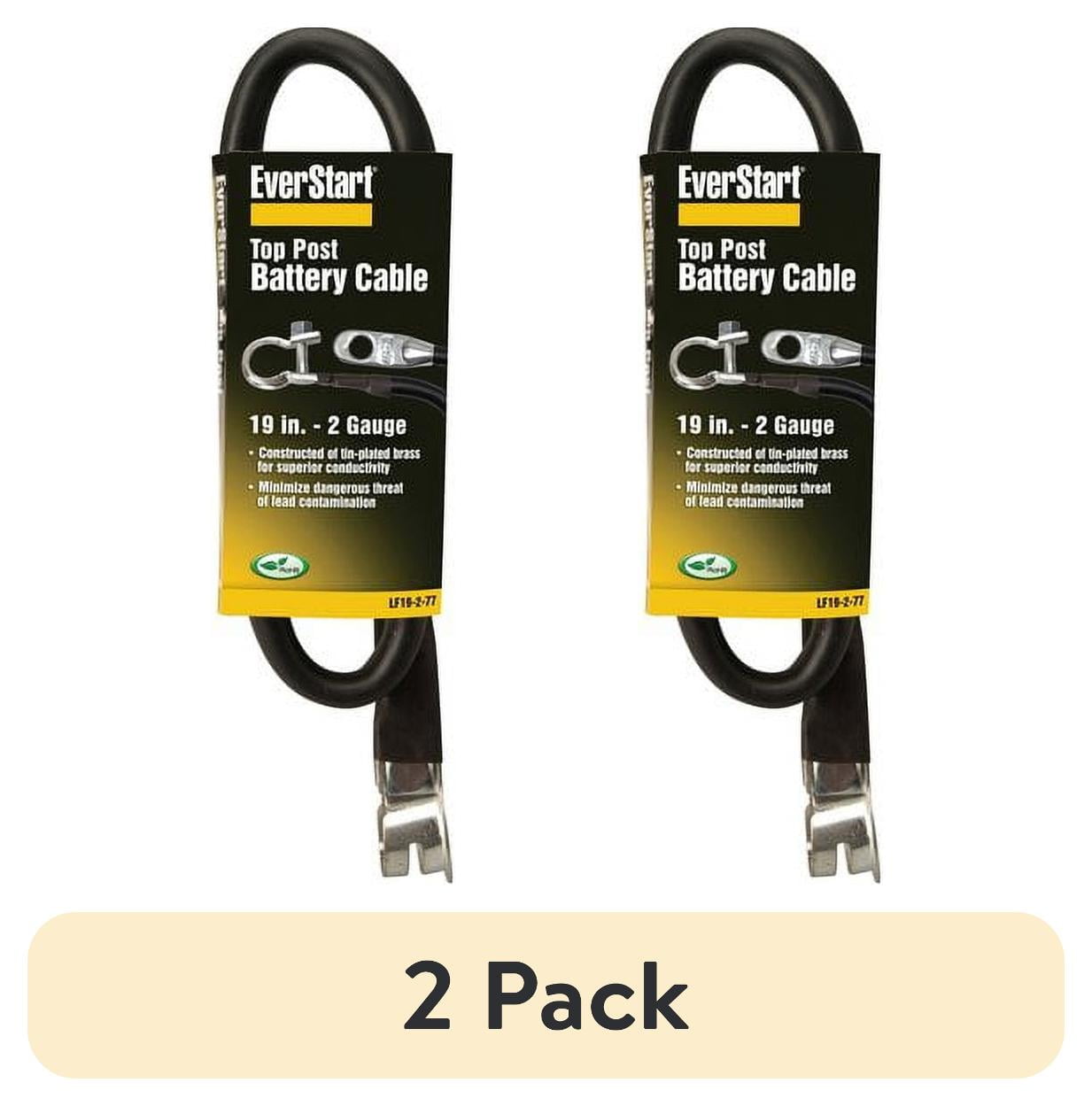 Ever Start 2-Pack 2-Gauge 19-Inch Top Post Battery Cable for Automotive ...
