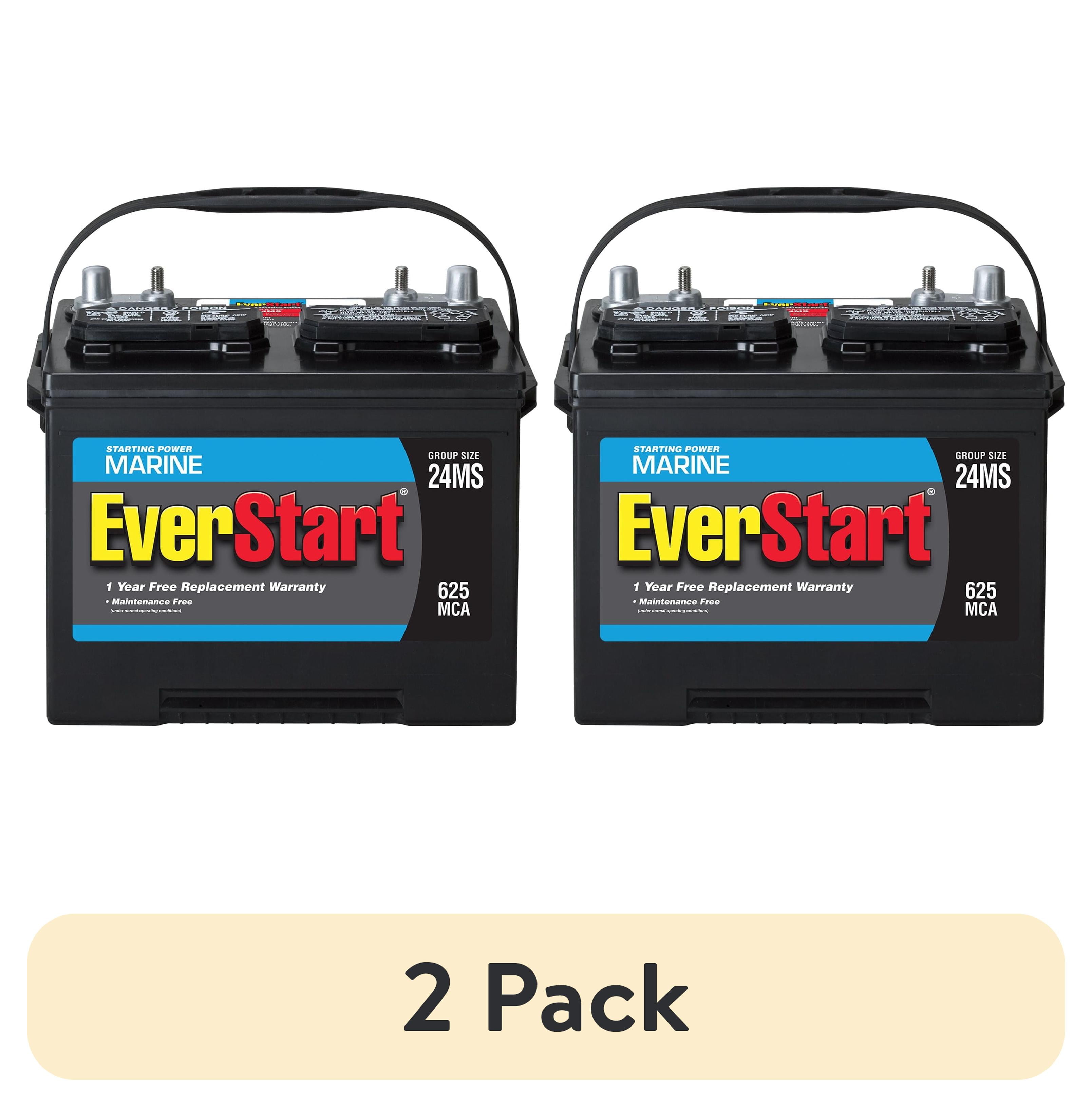 (2 pack) Everstart Marine 24MS Marine Starting Battery - 12 Volt - 625 MCA - Walmart.com