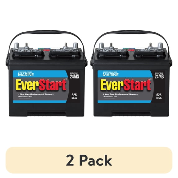 (2 pack) Everstart Marine 24MS Marine Starting Battery - 12 Volt - 625 ...