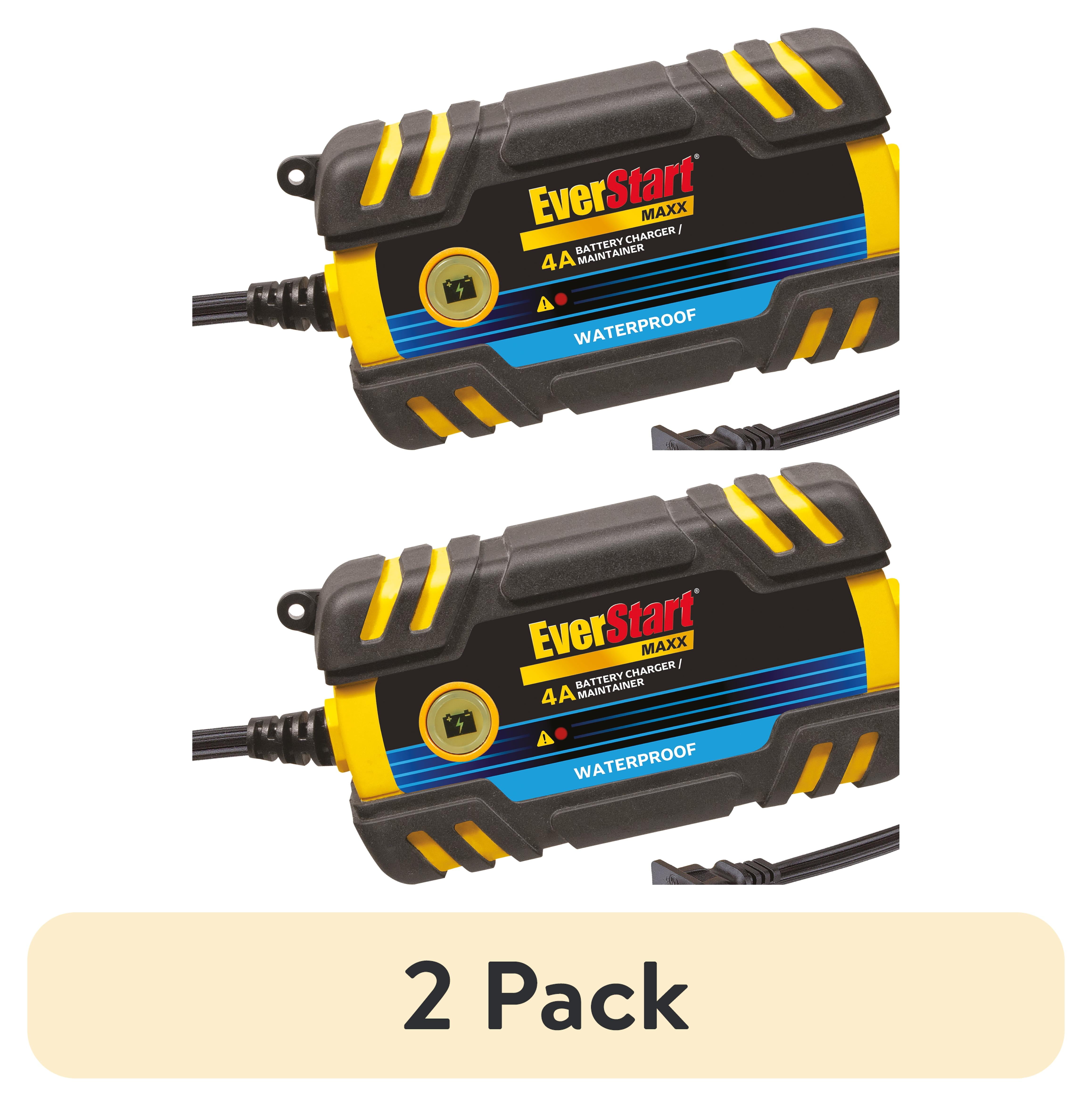 (2 pack) Everstart Maxx 4 Amp Waterproof 12v Automotive and Marine Battery Charger (BC4WE ...