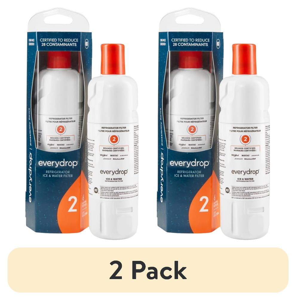 (2 pack) Everydrop by Whirlpool Ice and Water Refrigerator Filter 2 ...