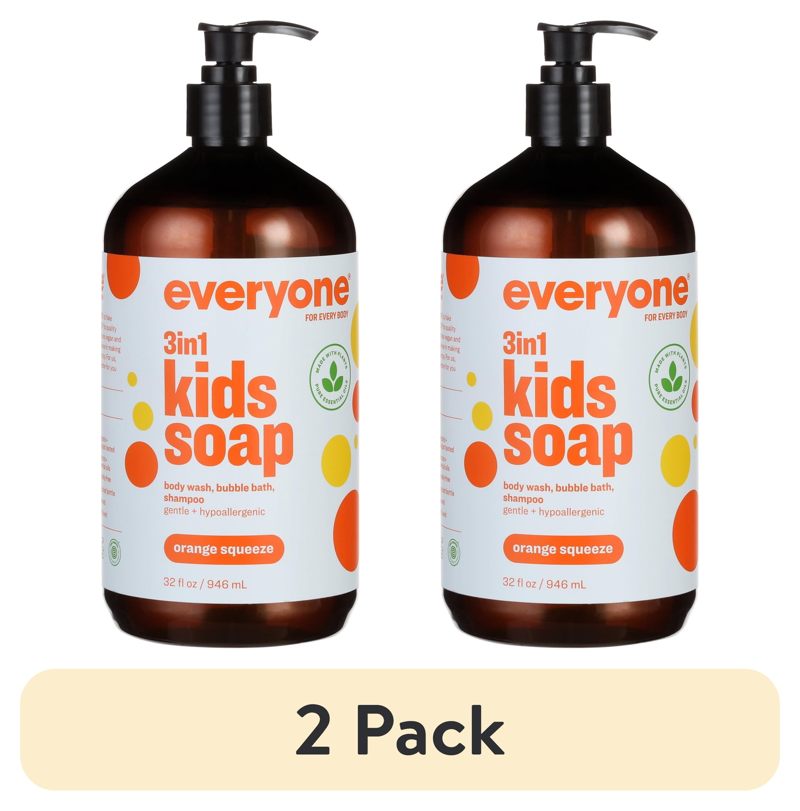 (2 pack) Everyone 3-in-1 Soap for Kids Orange Squeeze 32 oz. - Walmart.com