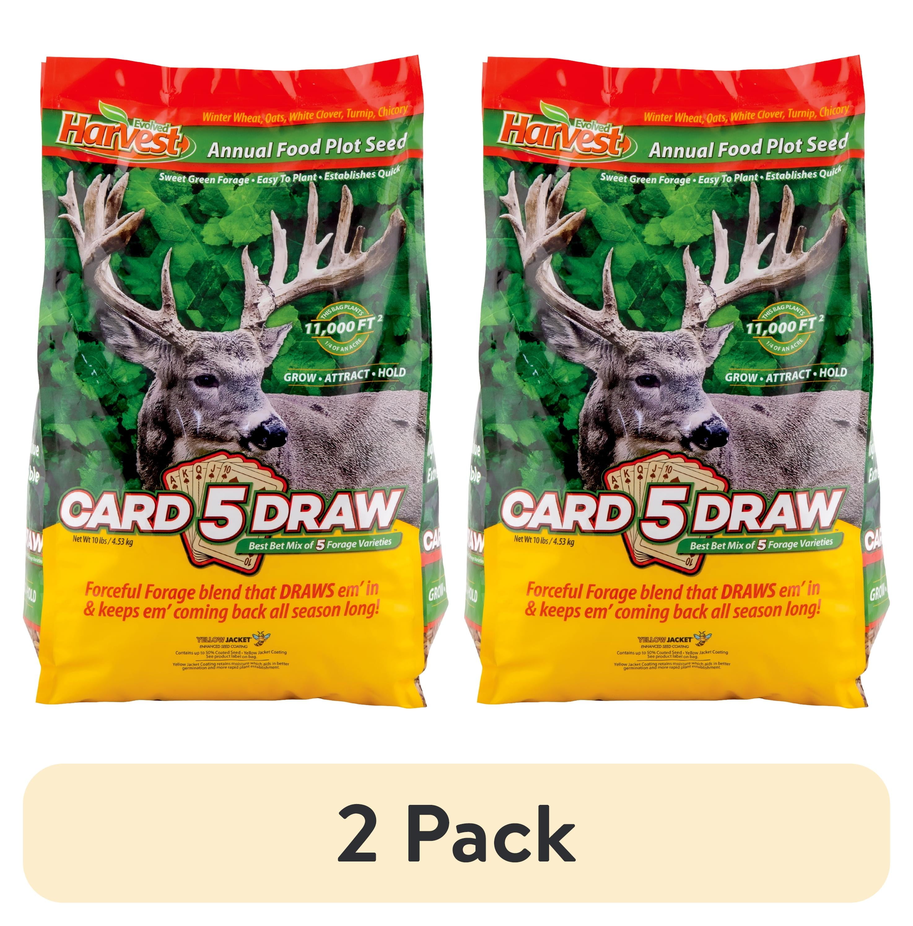 (2 pack) Evolved Harvest 5 Card Draw Food Plot Seed - All Season Long ...
