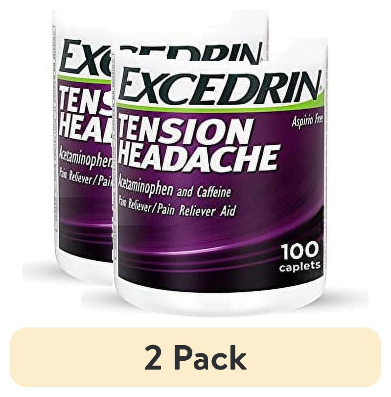 (2 pack) Excedrin Tension Headache Relief Caplets Without Aspirin for ...
