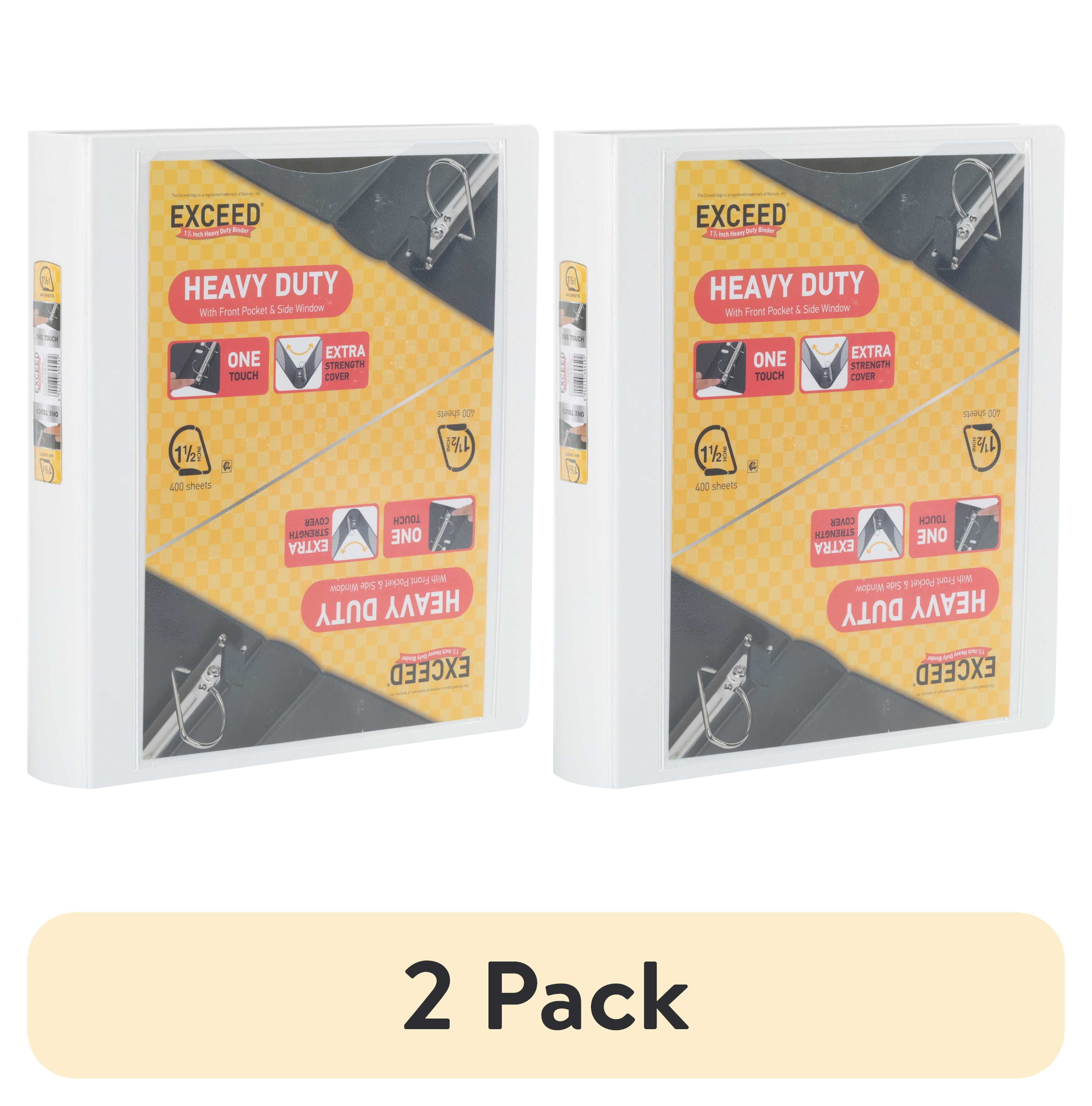 (2 pack) Exceed 1.5'' Heavy Duty Binder, White, Slant D-Ring - Walmart.com