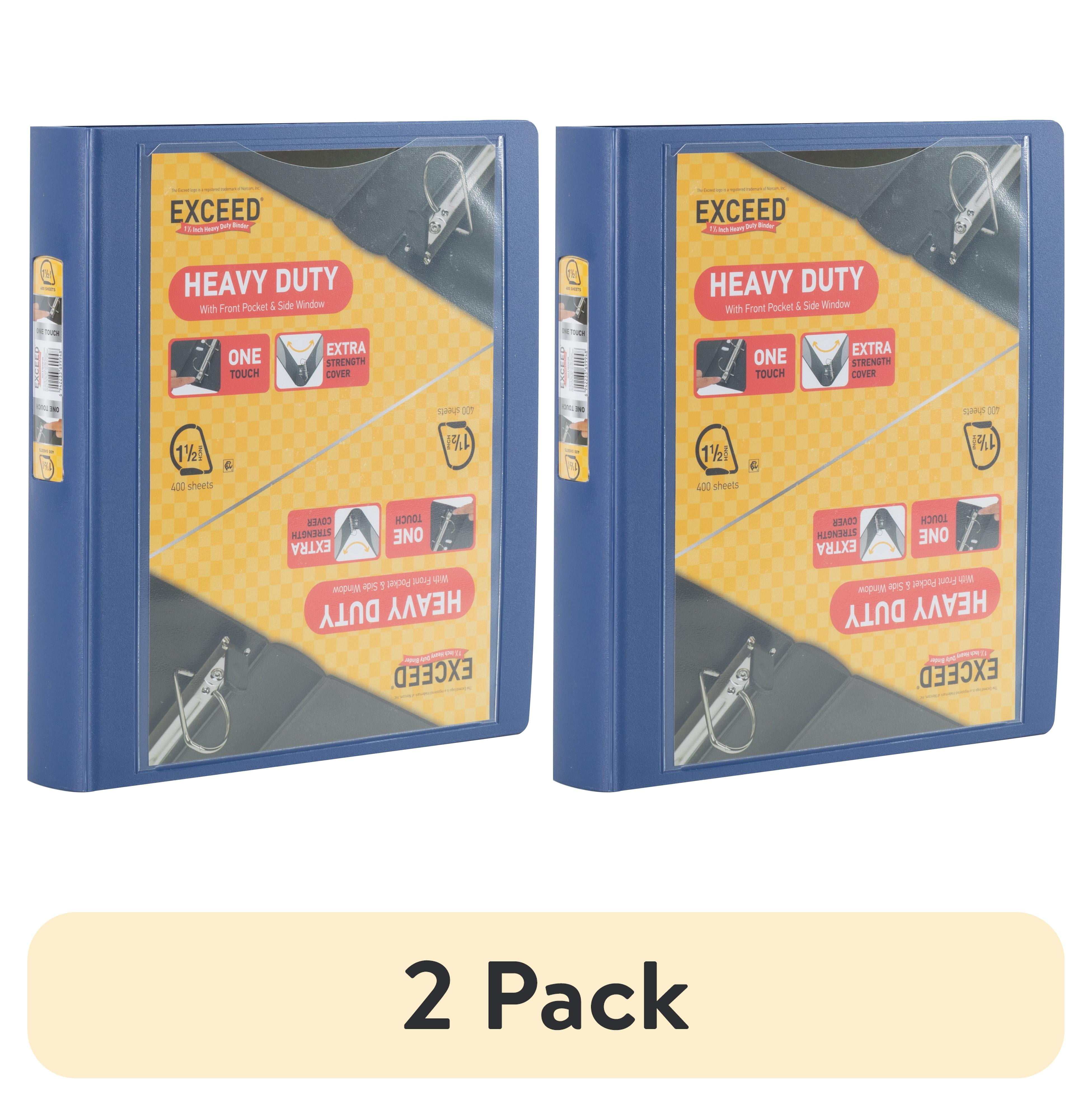 (2 pack) Exceed 1.5 inch Heavy Duty Binder,Washed Indigo, Slant D-Ring ...