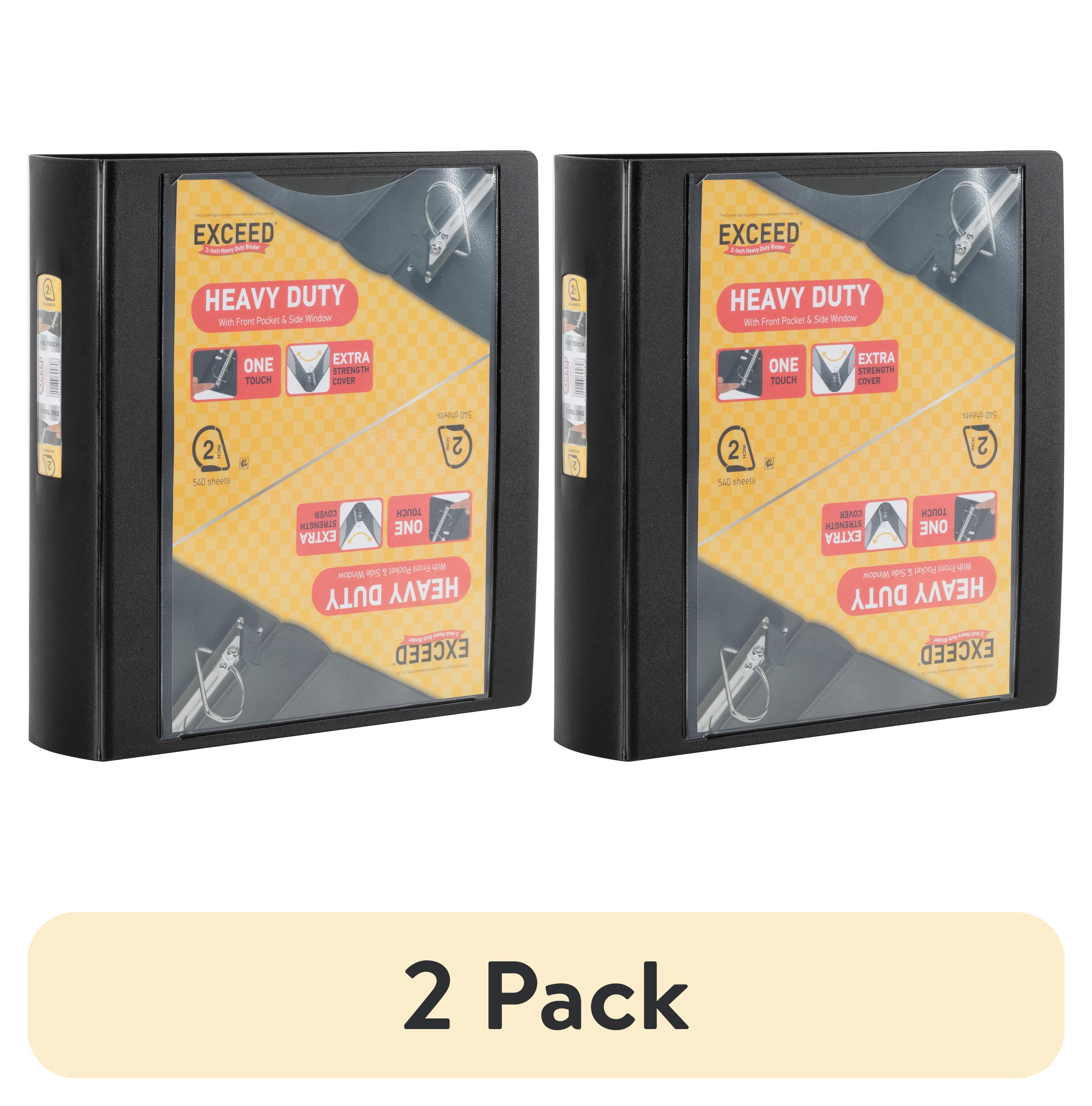 (2 pack) Exceed 2 inch 3-Ring Heavy Duty Binder, Slant Ring, Black, 1 Count - Walmart.com