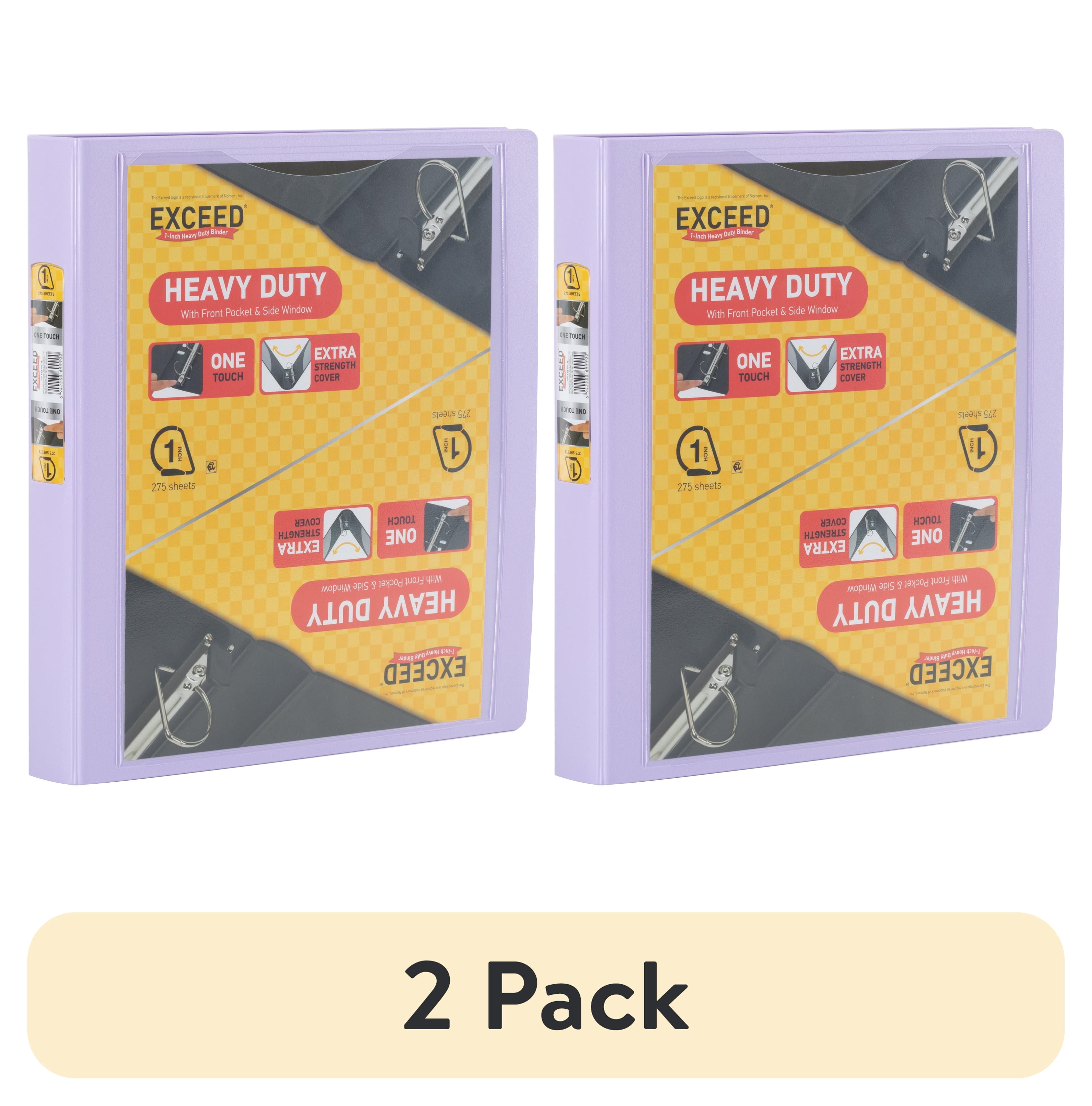 (2 pack) Exceed 3-Ring Heavy Duty Binder, 1 in Slant D-Ring, Lavendar ...