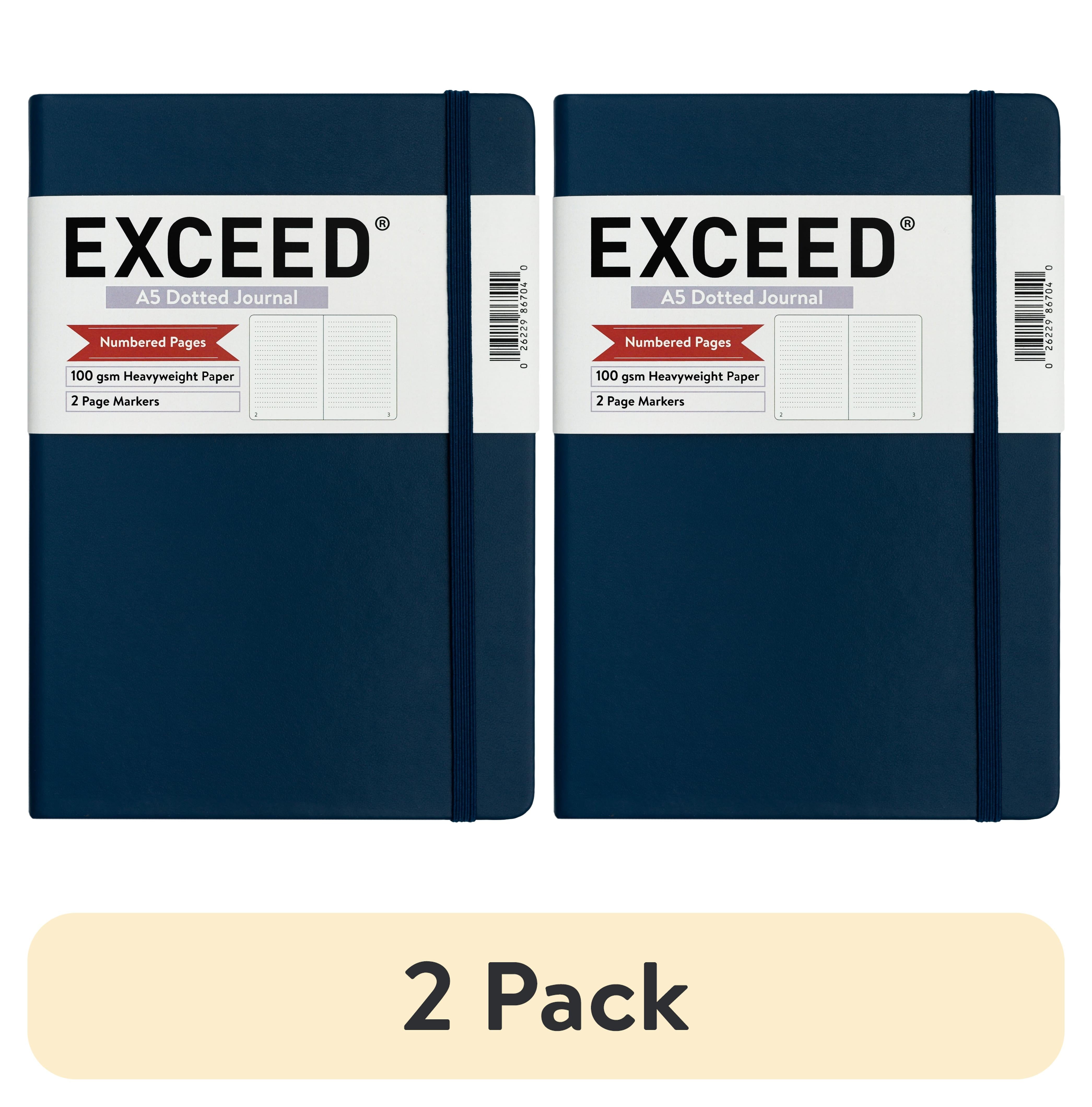 (2 pack) Exceed A5 Dot Journal, Navy, 120 Sheets, 100 GSM - Walmart.com