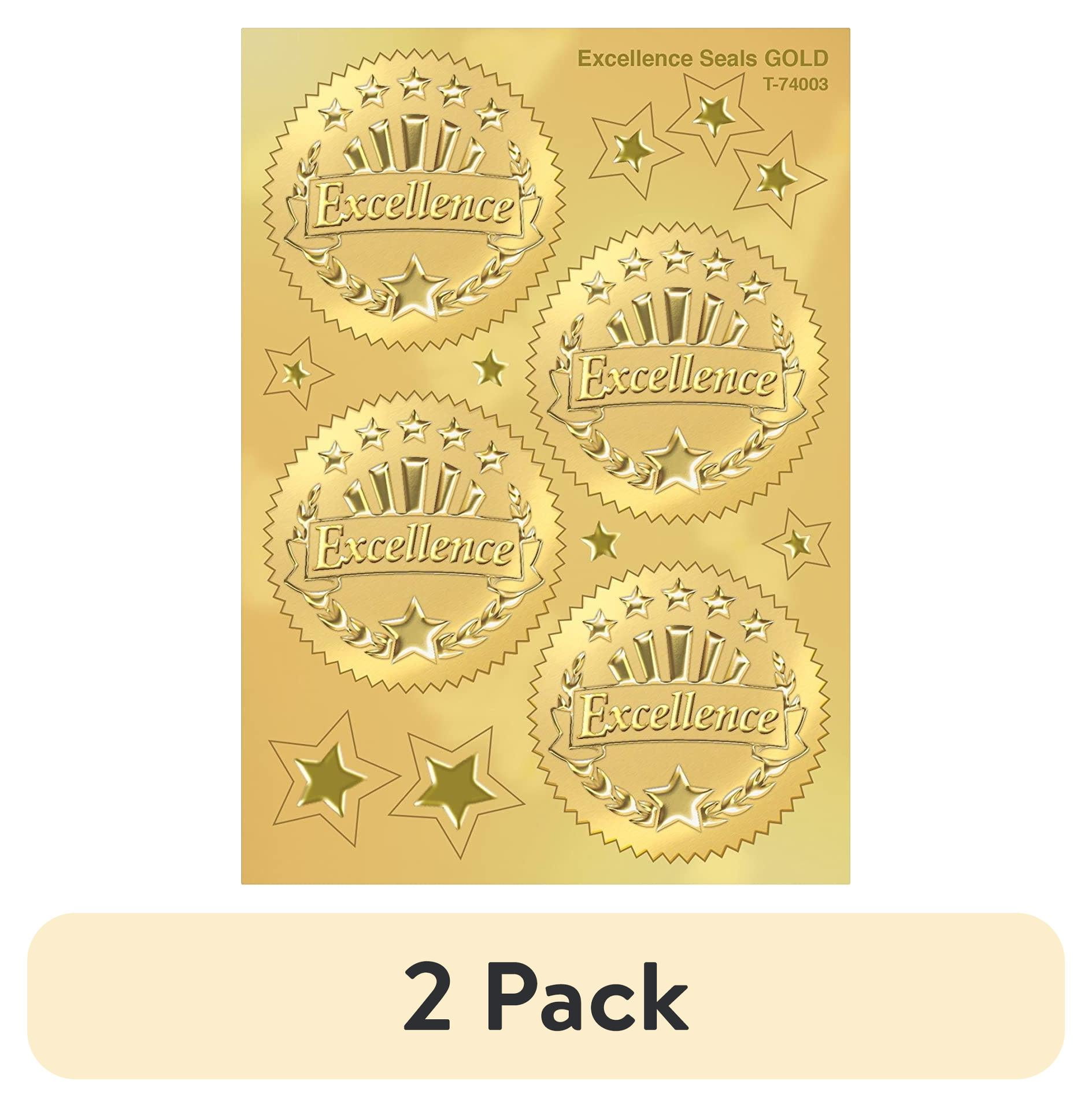 (2 pack) Excellence (Gold) Award Seals Stickers - Walmart.com