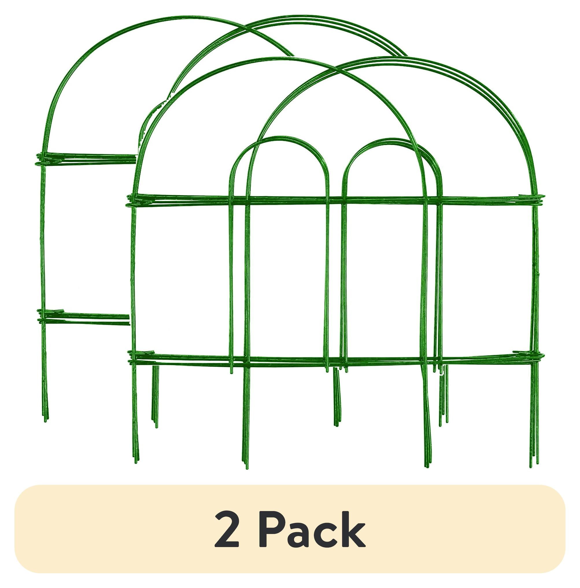 (2 pack) Expert Gardener 18in H x 8ft L Green Steel Folding Garden ...