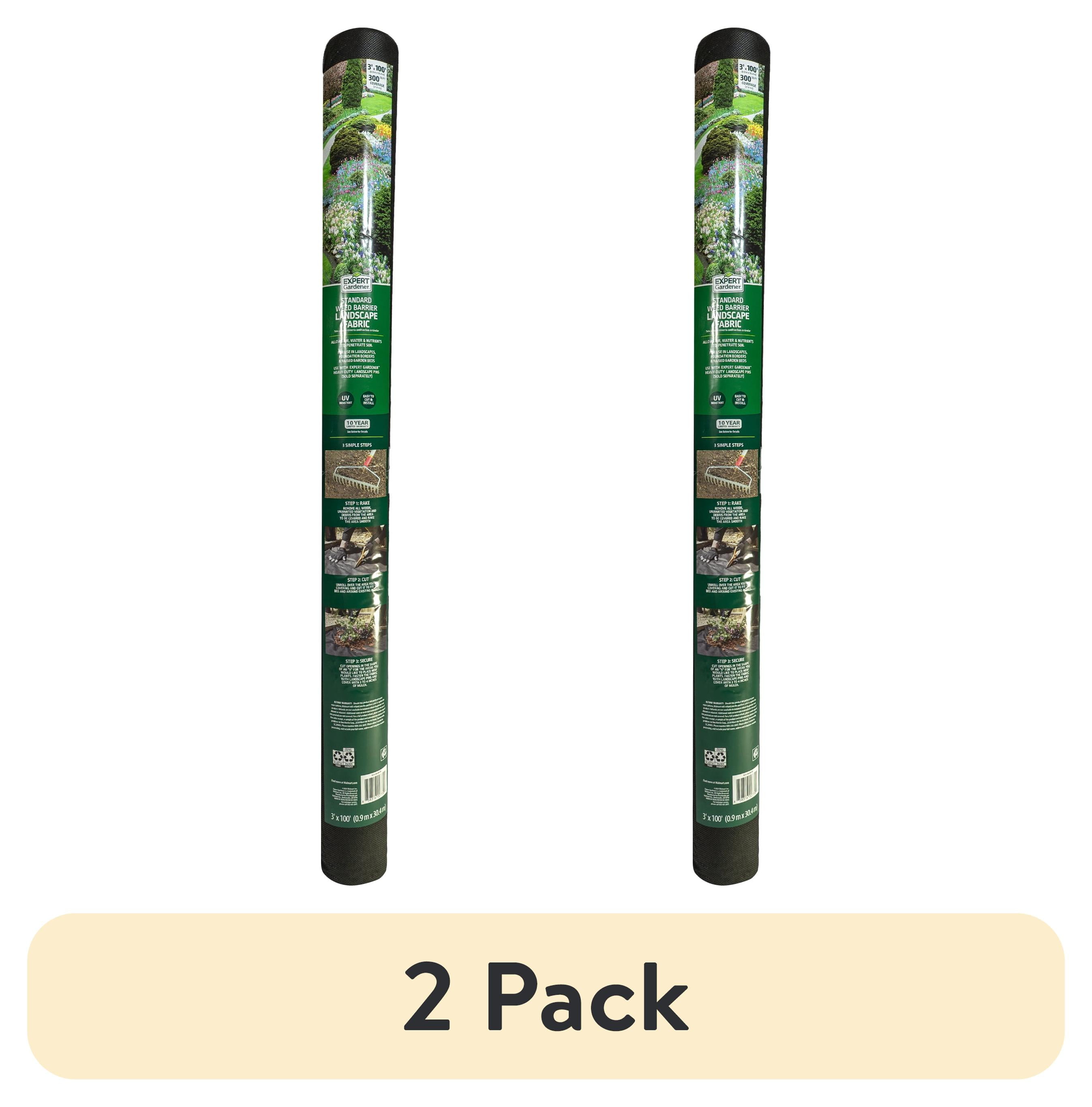 (2 pack) Expert Gardener 3' x 100' Weed Barrier Landscape Fabric with ...