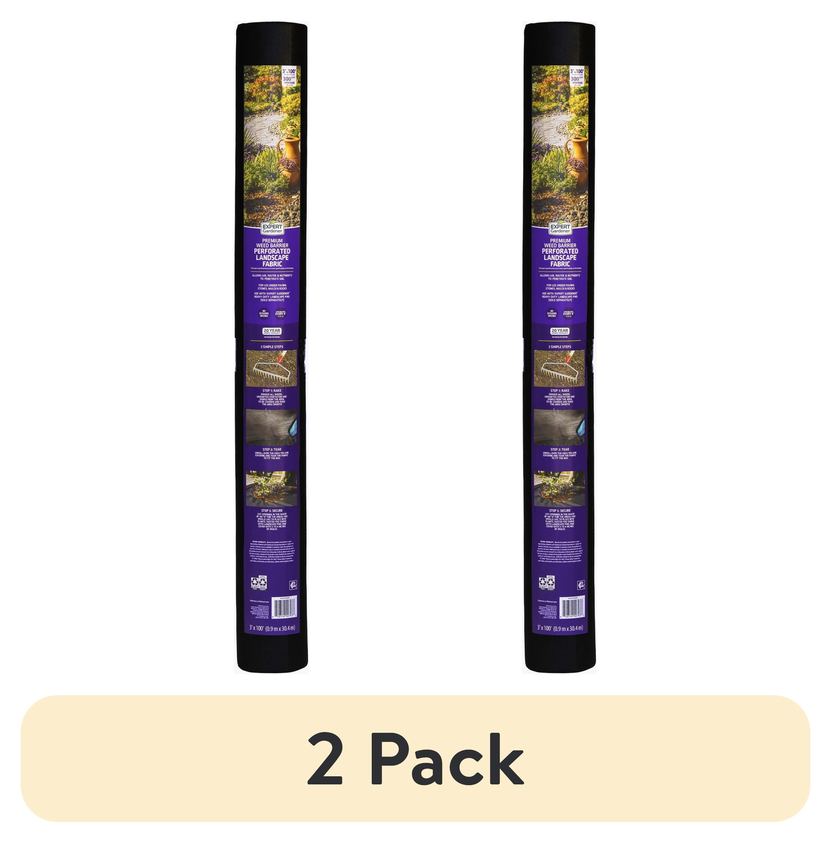 (2 pack) Expert Gardener 3'x100' Premium Weed Barrier Landscape Fabric ...